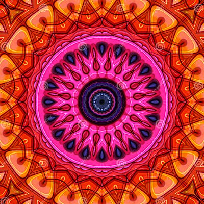 Abstract Pattern in Glowing Colors and Black Stock Illustration ...