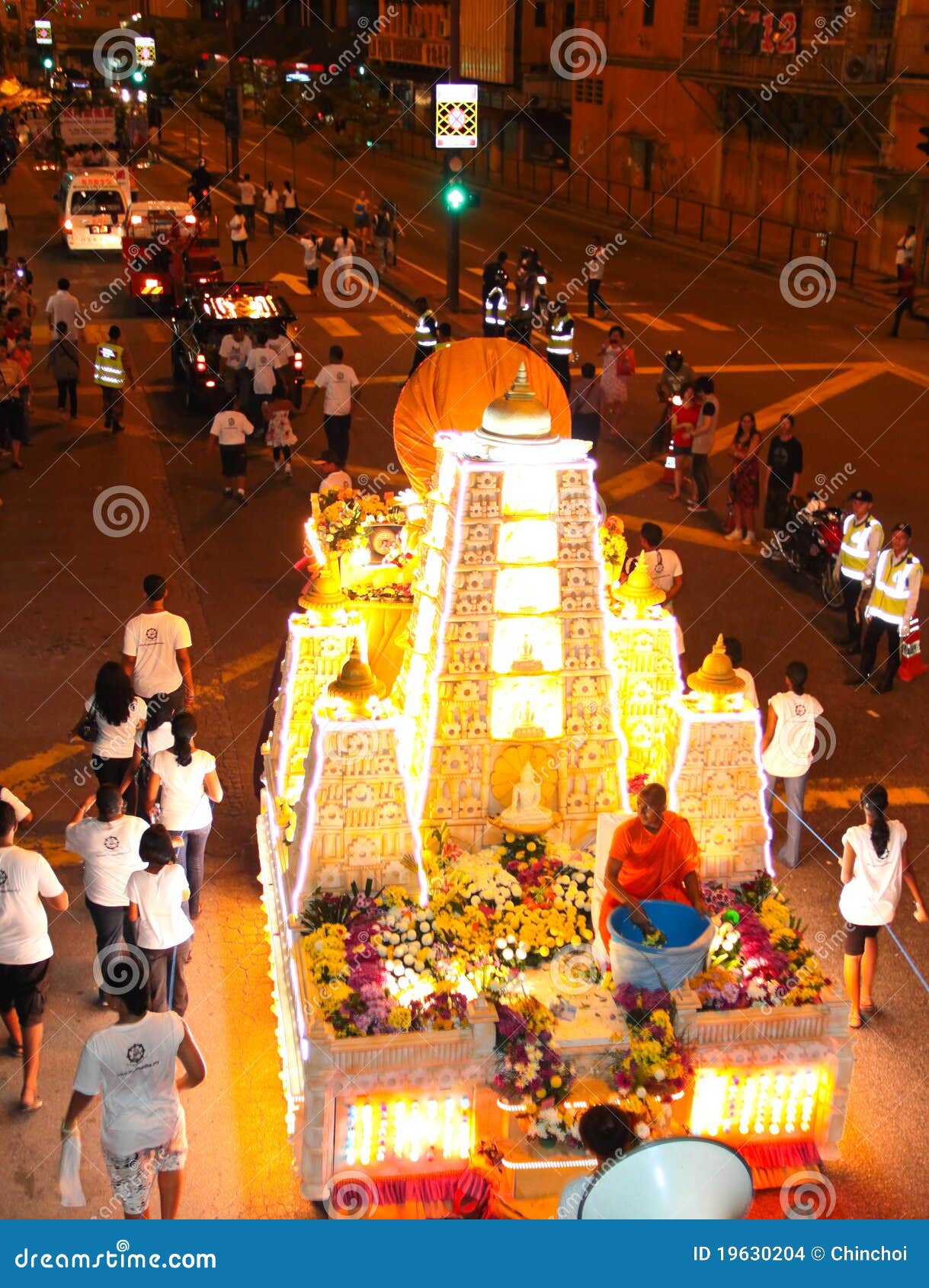 Brightly Decorated Floats Parading at Wesak Editorial Stock Image ...