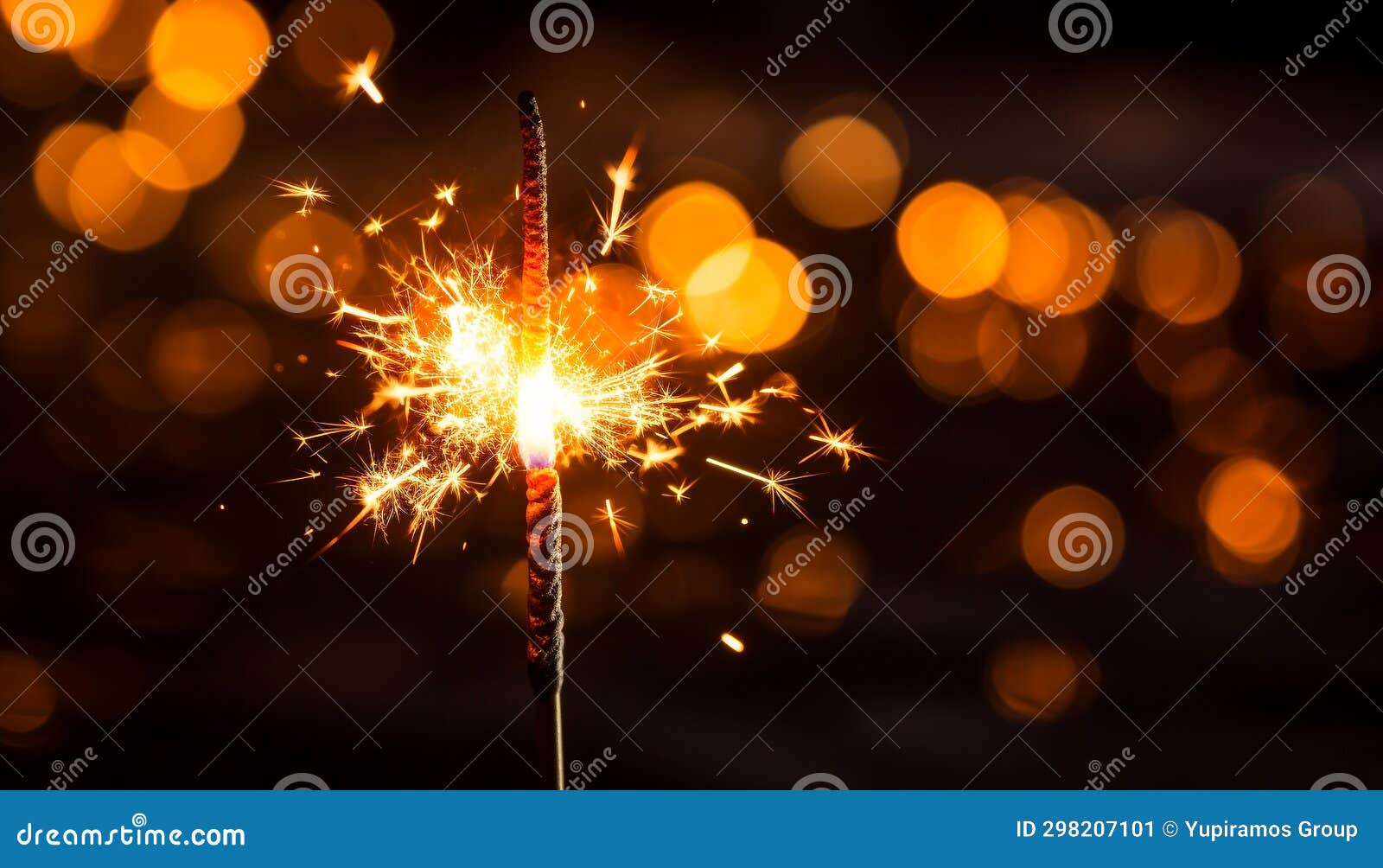 Brightly Lit Celebration Igniting Firework Display in Dark Night ...