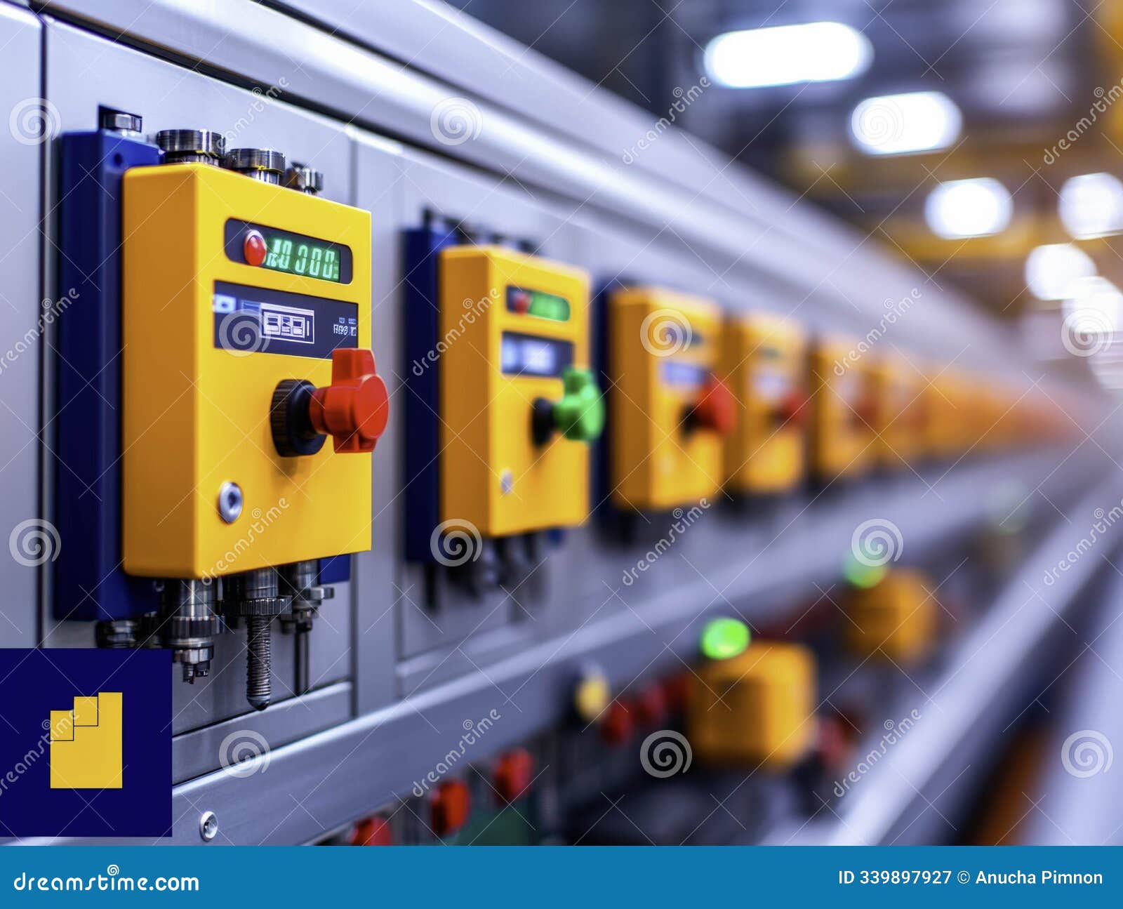 Illuminated Control Unit in Factory Ensures Accuracy Generative AI ...