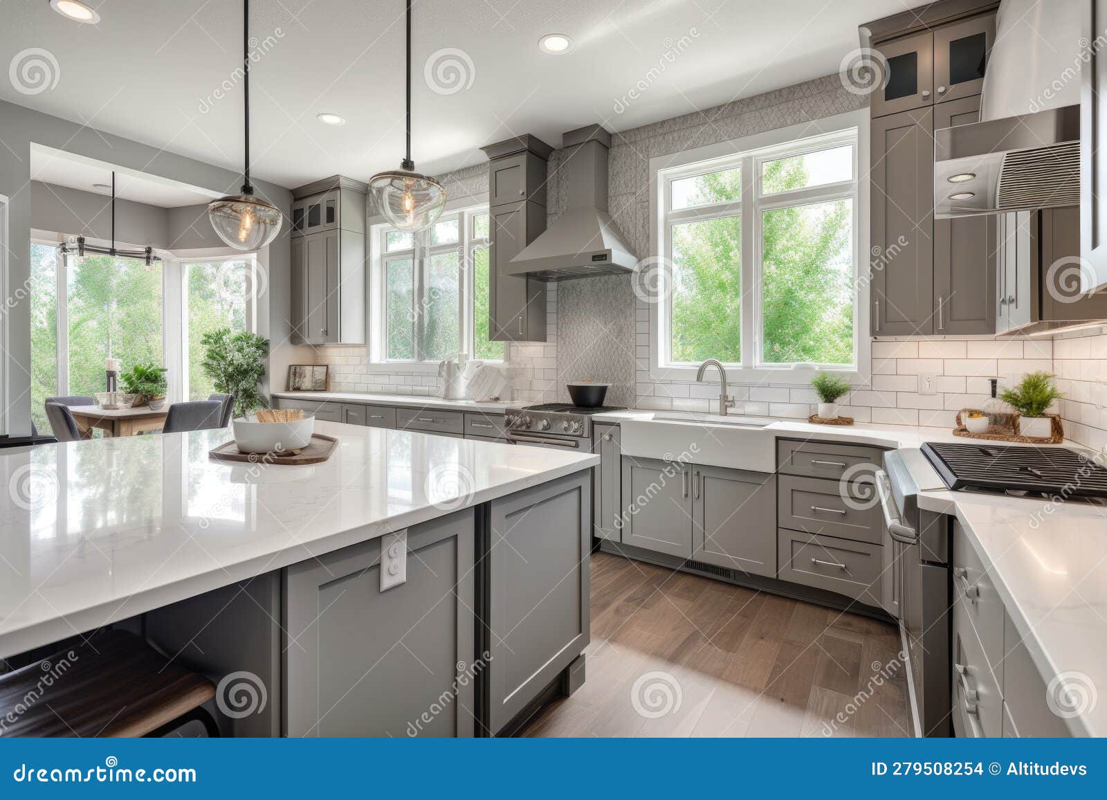 A Brightly Lit Kitchen with Overhead Lighting and Natural Light from ...