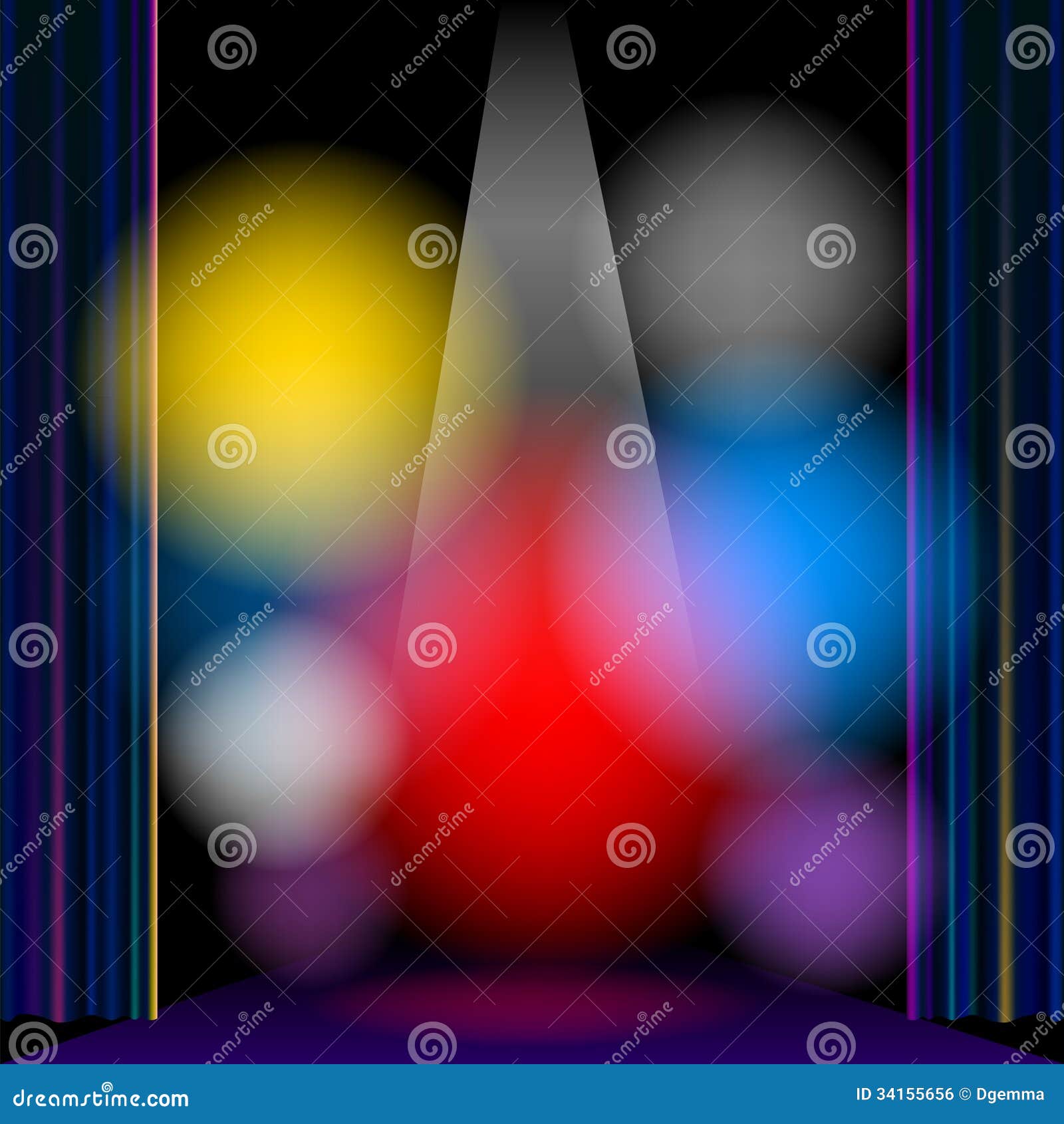 Brightly lit scene stock vector. Illustration of concert - 34155656