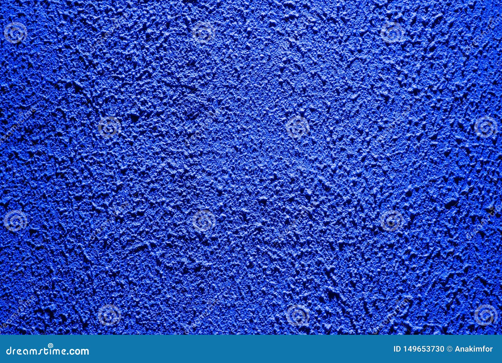 Brightly Lit Surface Covered with Bright Blue Plaster. Stock Photo ...