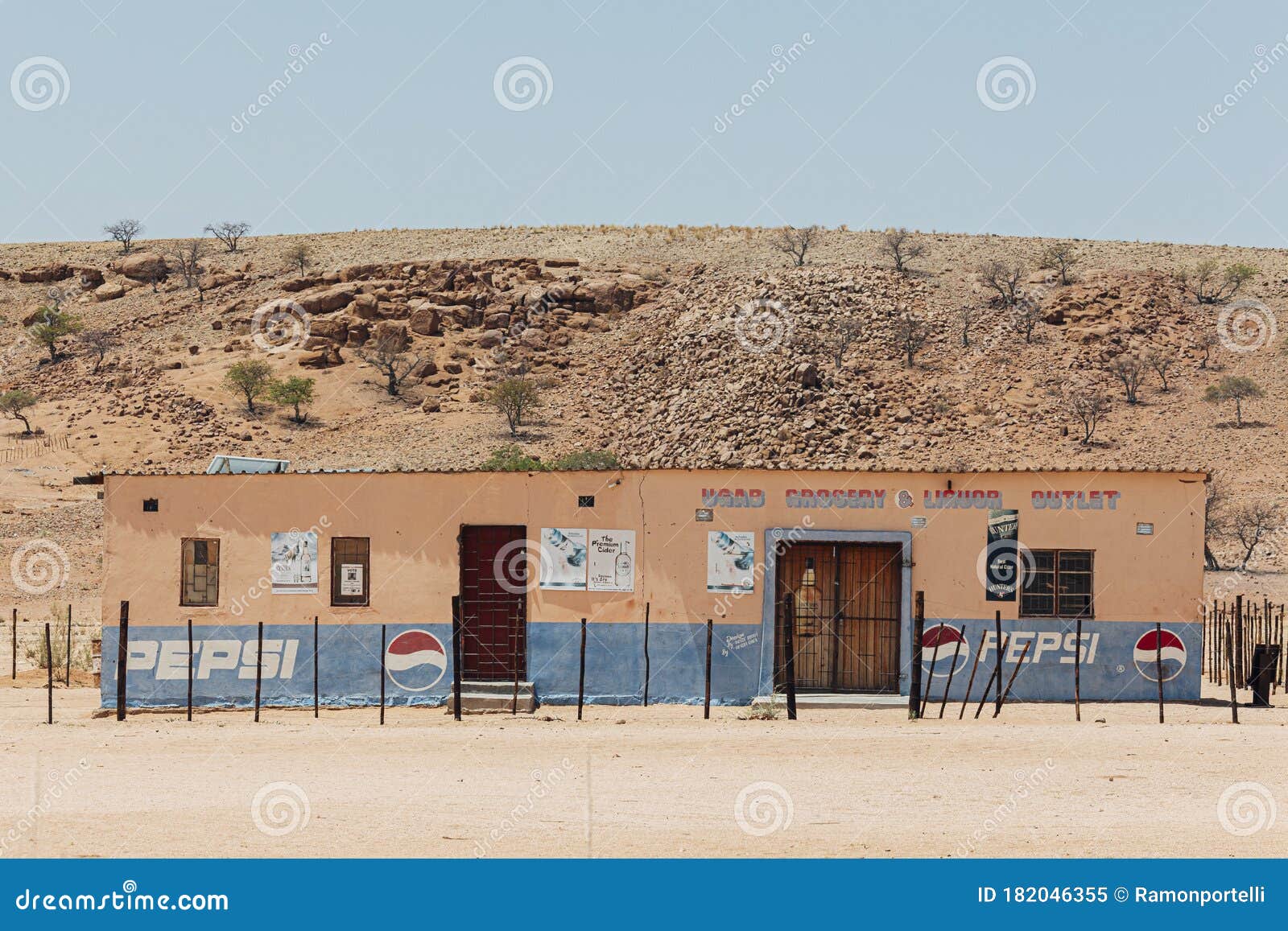 Brightly Painted Shop in the Village of Ugab, Namibia Editorial Image ...