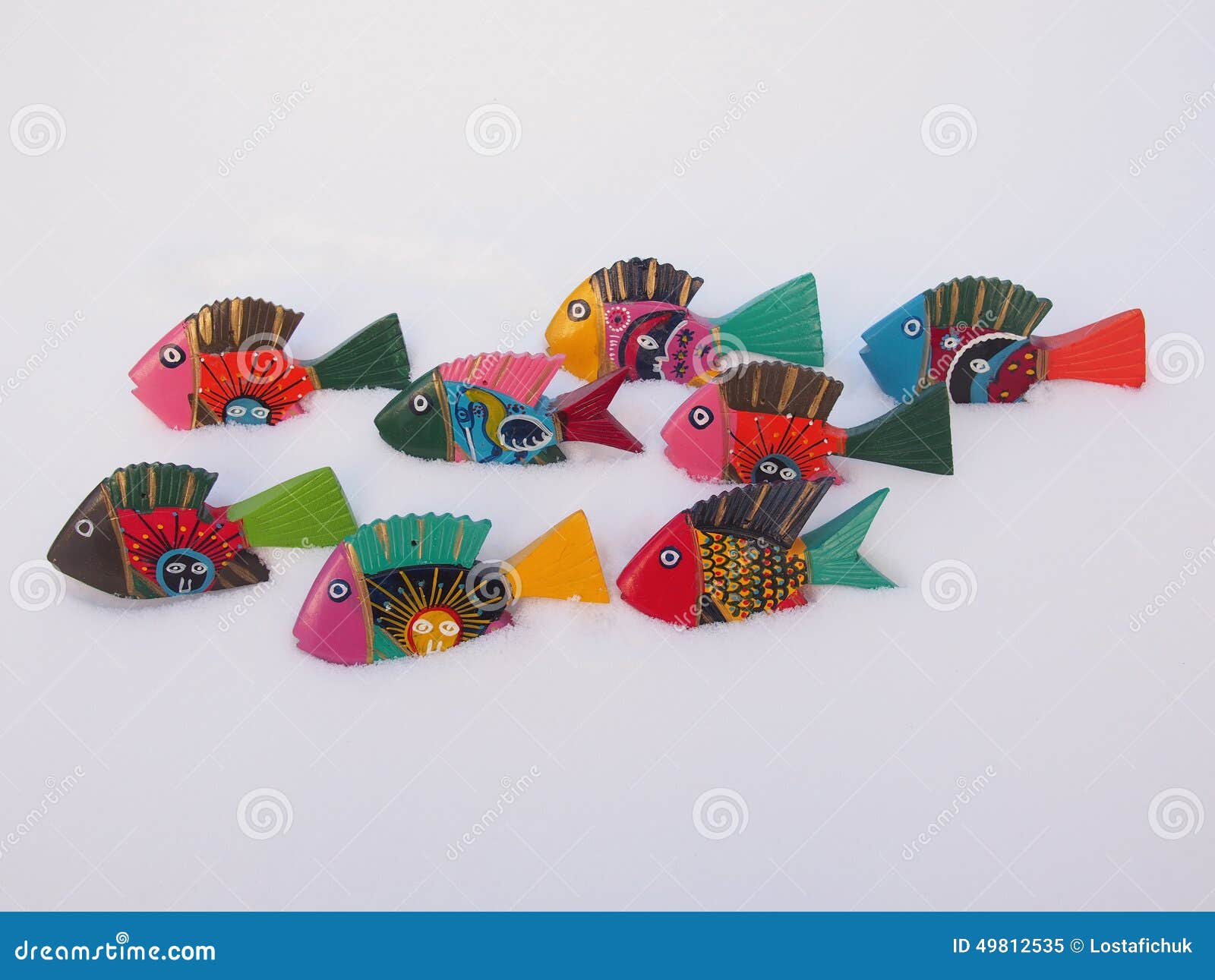 Brightly Painted Wooden Fish Stock Image - Image of souvenir, colourful ...