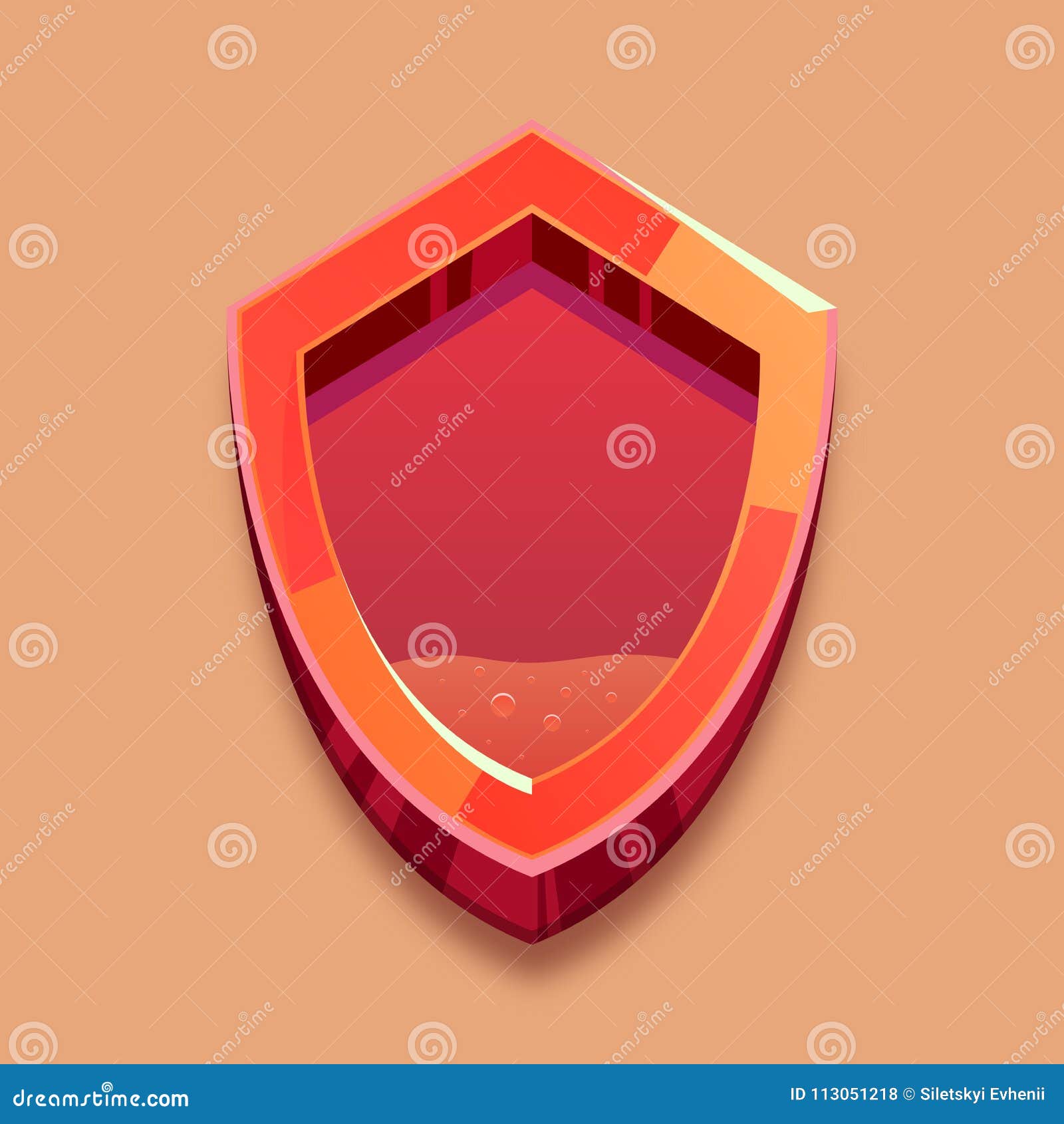 Red Shield with Low Liquid, Antivirus System Loading Stock Vector ...
