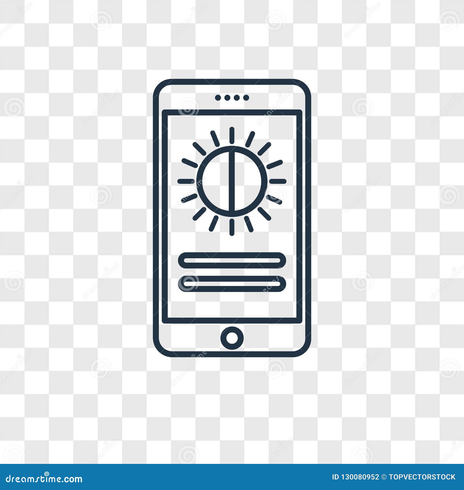 Brightness Concept Vector Linear Icon Isolated on Transparent Ba Stock ...