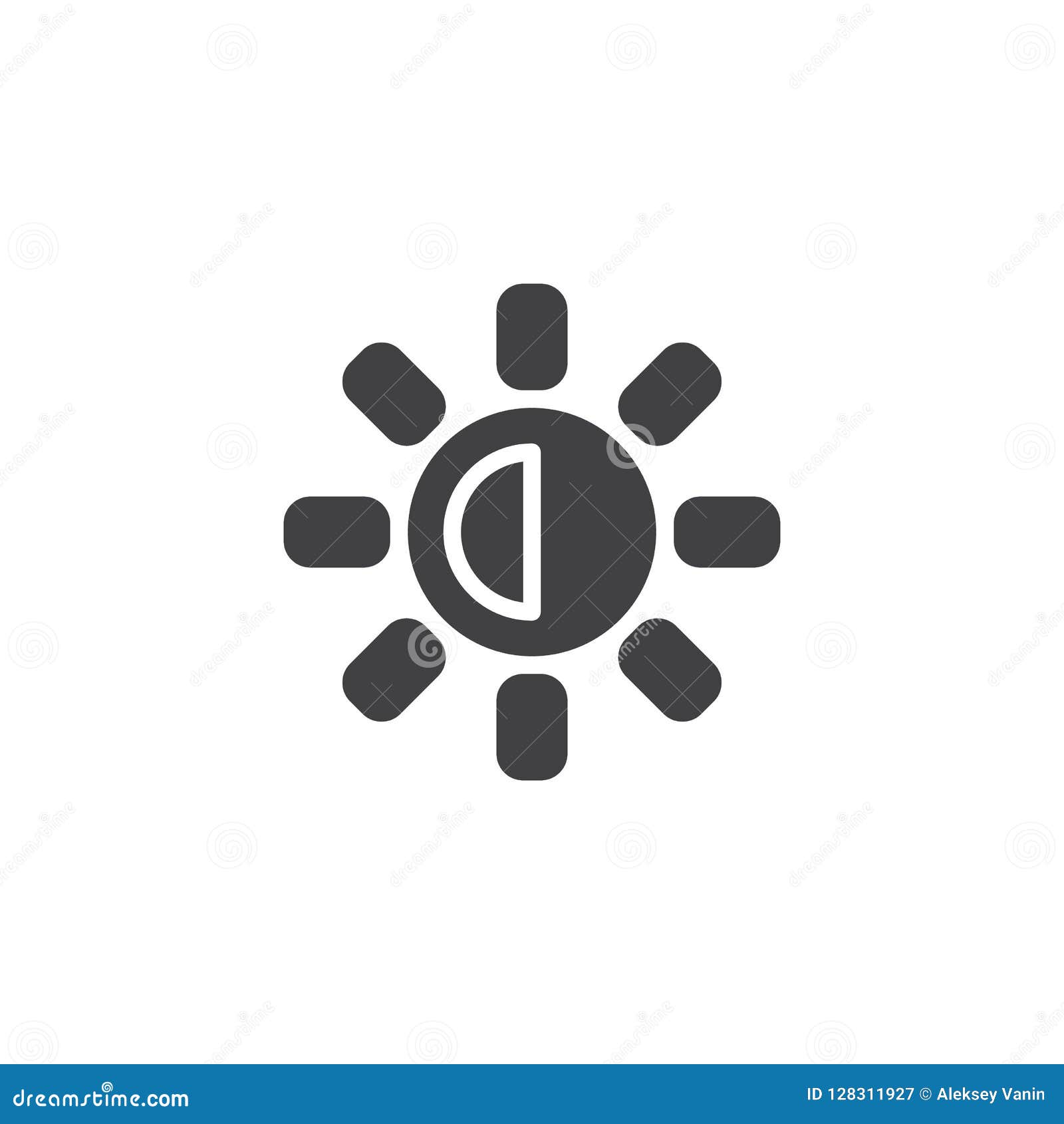 Brightness and Contrast Button Vector Icon Stock Vector - Illustration ...