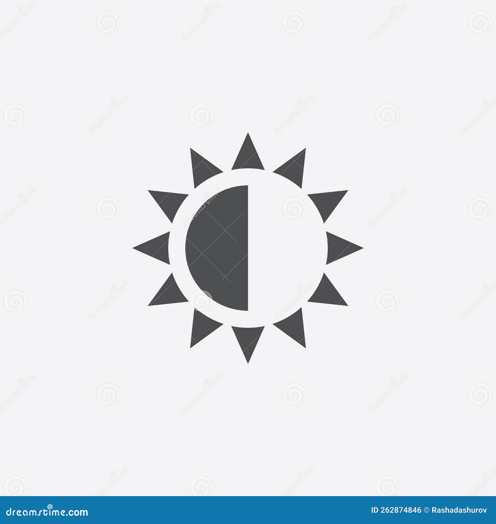 Brightness Contrast Icon Set. Vector Bright Intensity Symbols ...