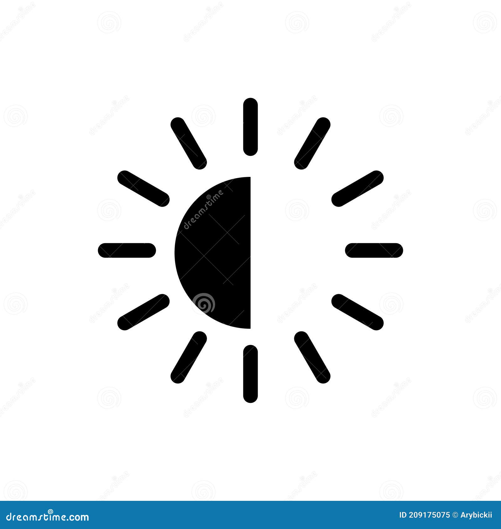 Brightness Contrast Icon Set. Vector Bright Intensity Symbols ...