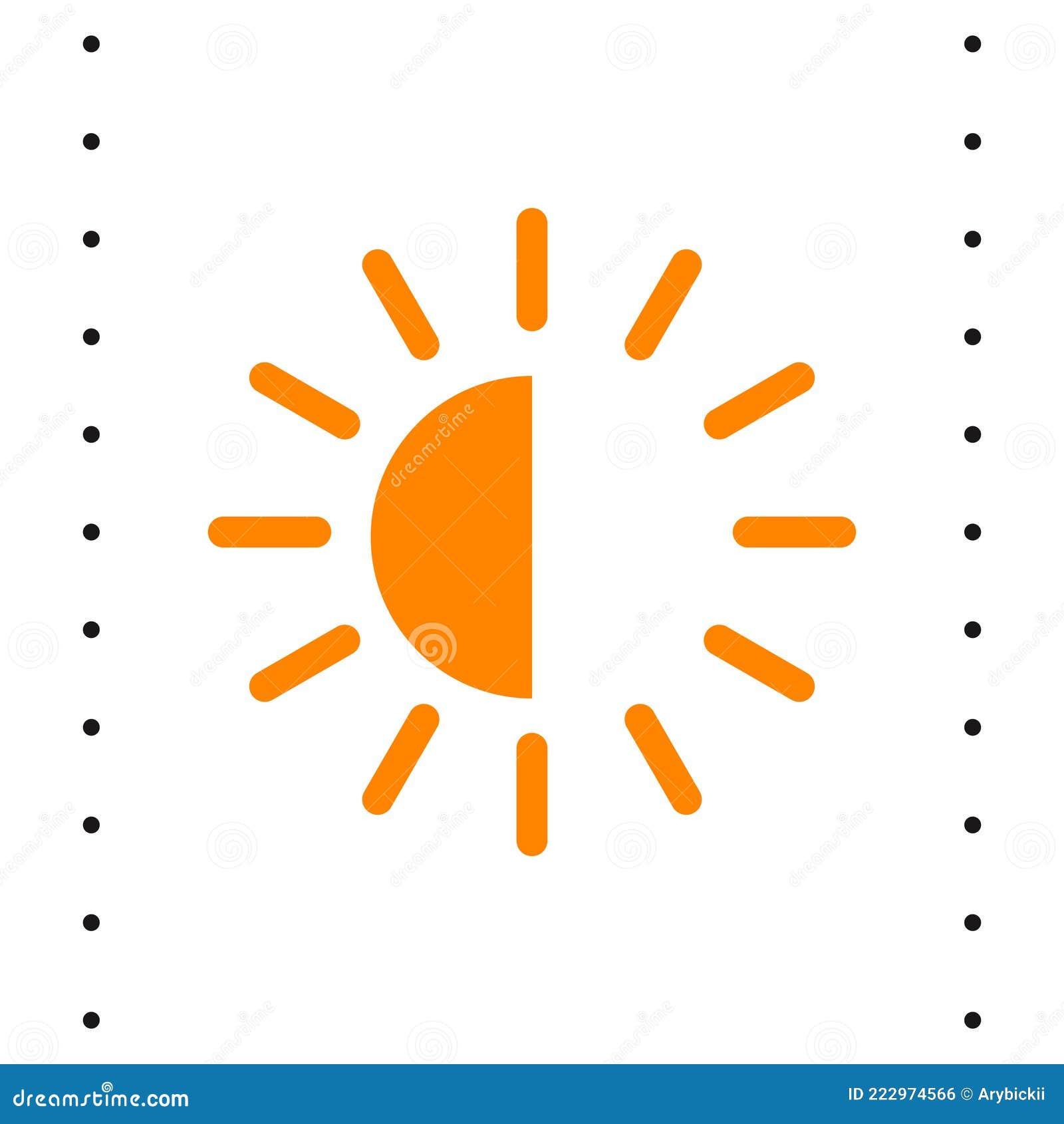 Brightness Contrast Icon Set. Vector Bright Intensity Symbols ...