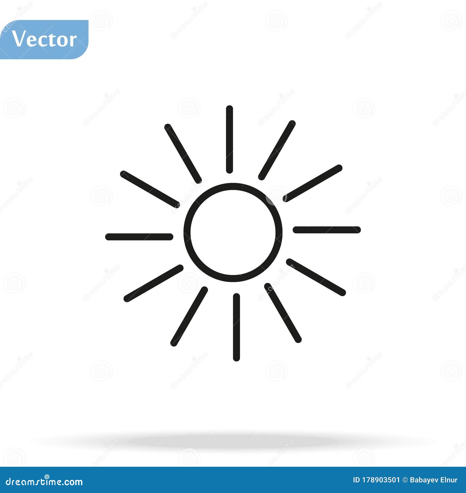 Brightness, Intensity Setting, Bright Sun. Flat Vector Icon ...