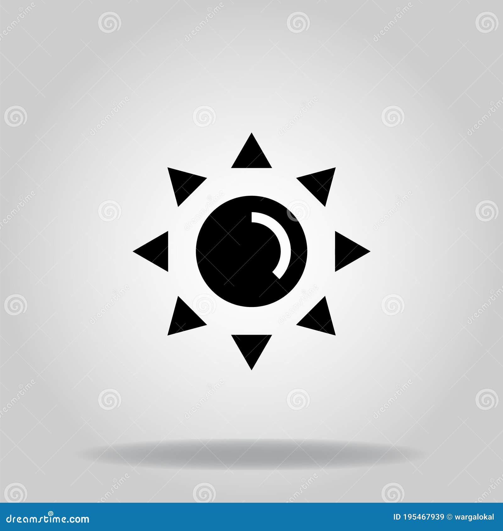 Brightness Icon. Intensity Setting Symbol Sun Sign Vector Illustration ...