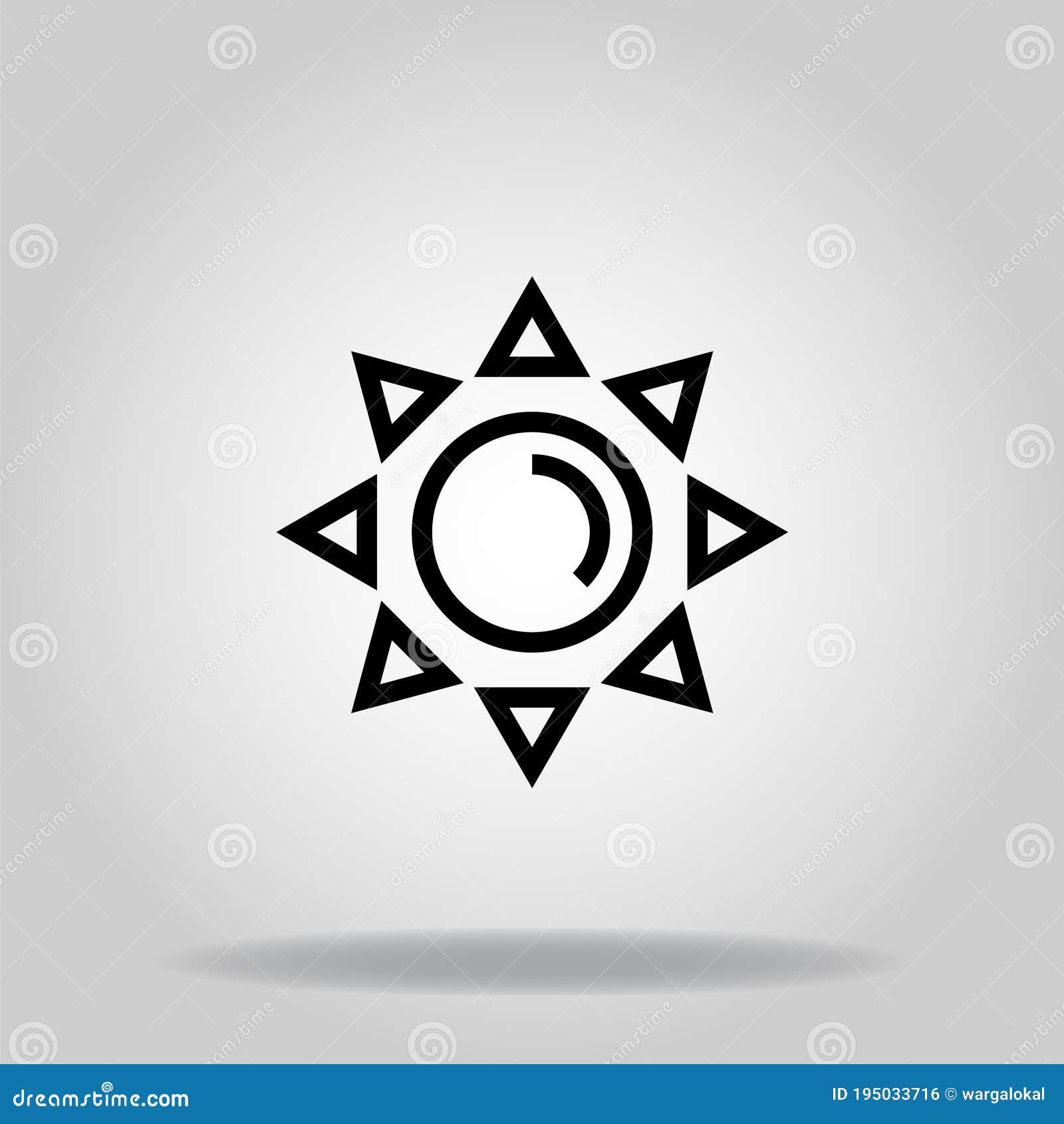 Brightness Icon. Intensity Setting Symbol Sun Sign Vector Illustration ...