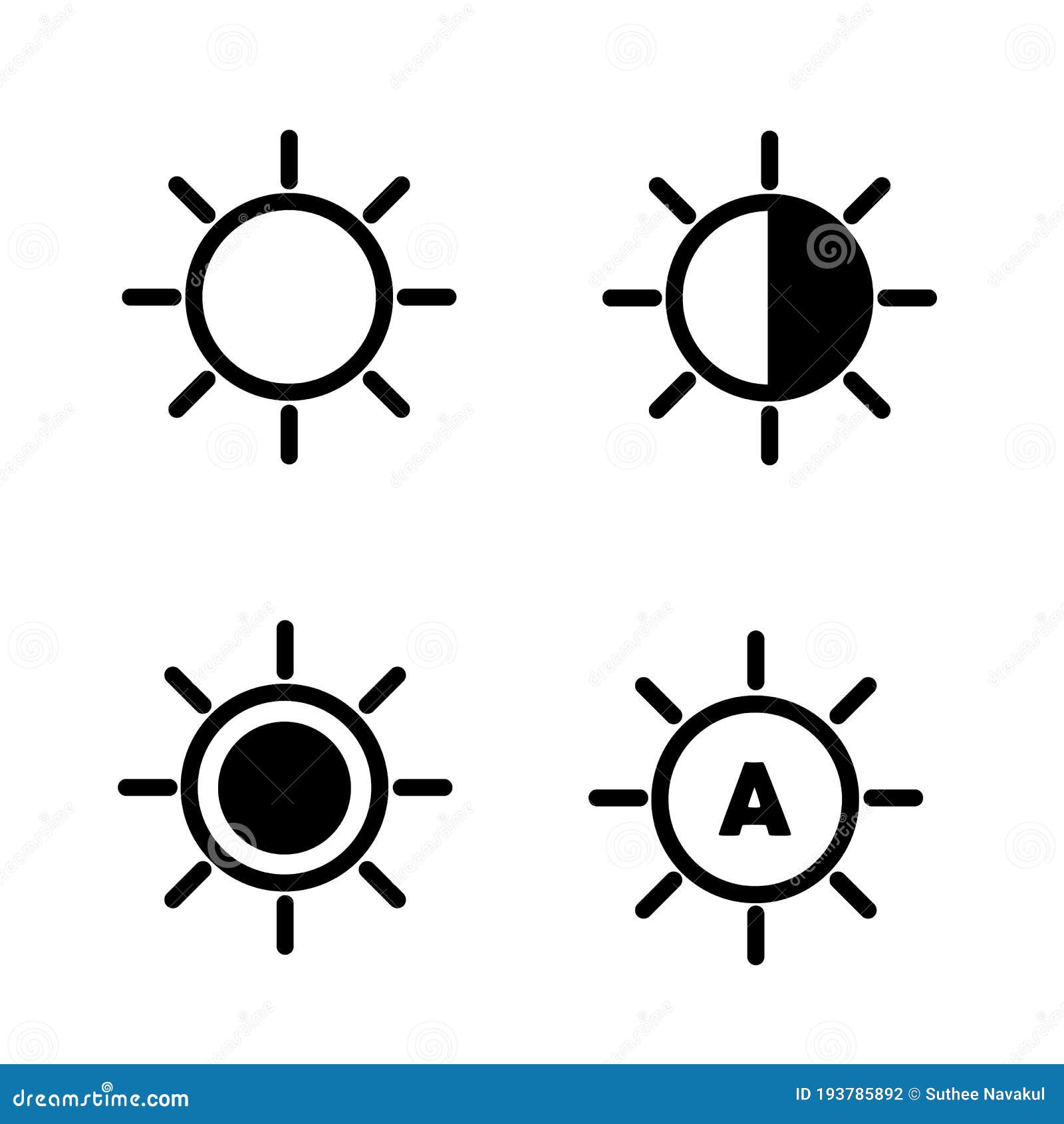 Brightness Icon, Intensity Setting Vector Art Illustration Stock Image ...