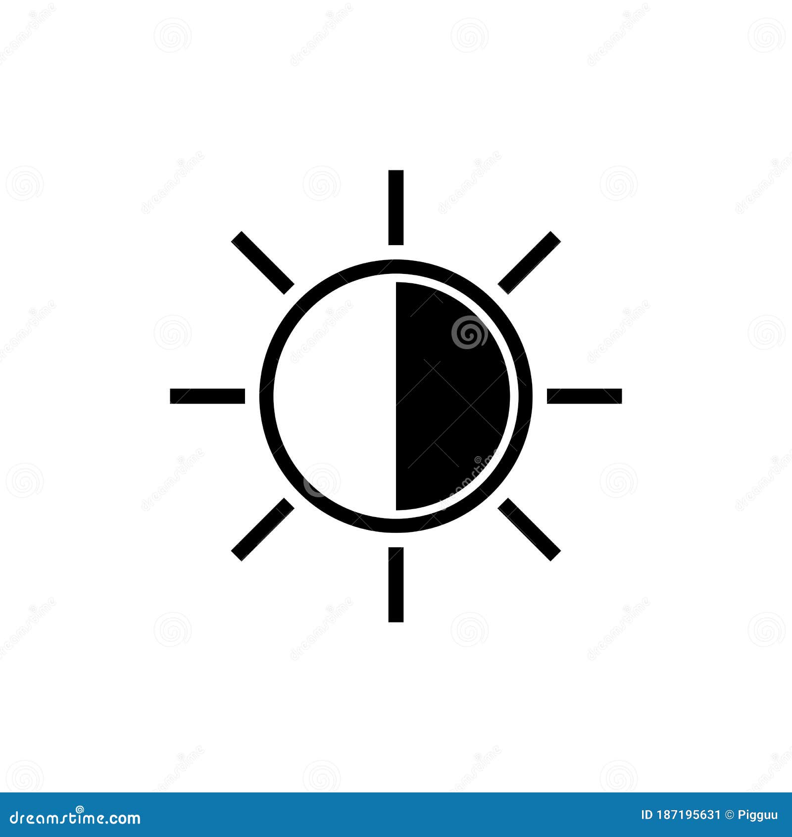 Brightness Icon. Sun Symbol Isolated on White Background Stock Vector ...
