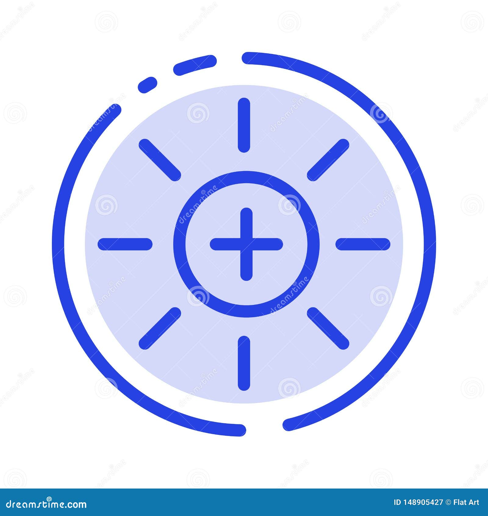 Brightness, Interface, Ui, User Blue Dotted Line Line Icon Stock Vector ...