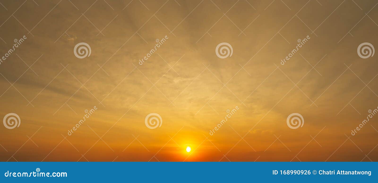 Nature Panorama Orange Sky with Clouds, Sunrise or Sunset Background ...