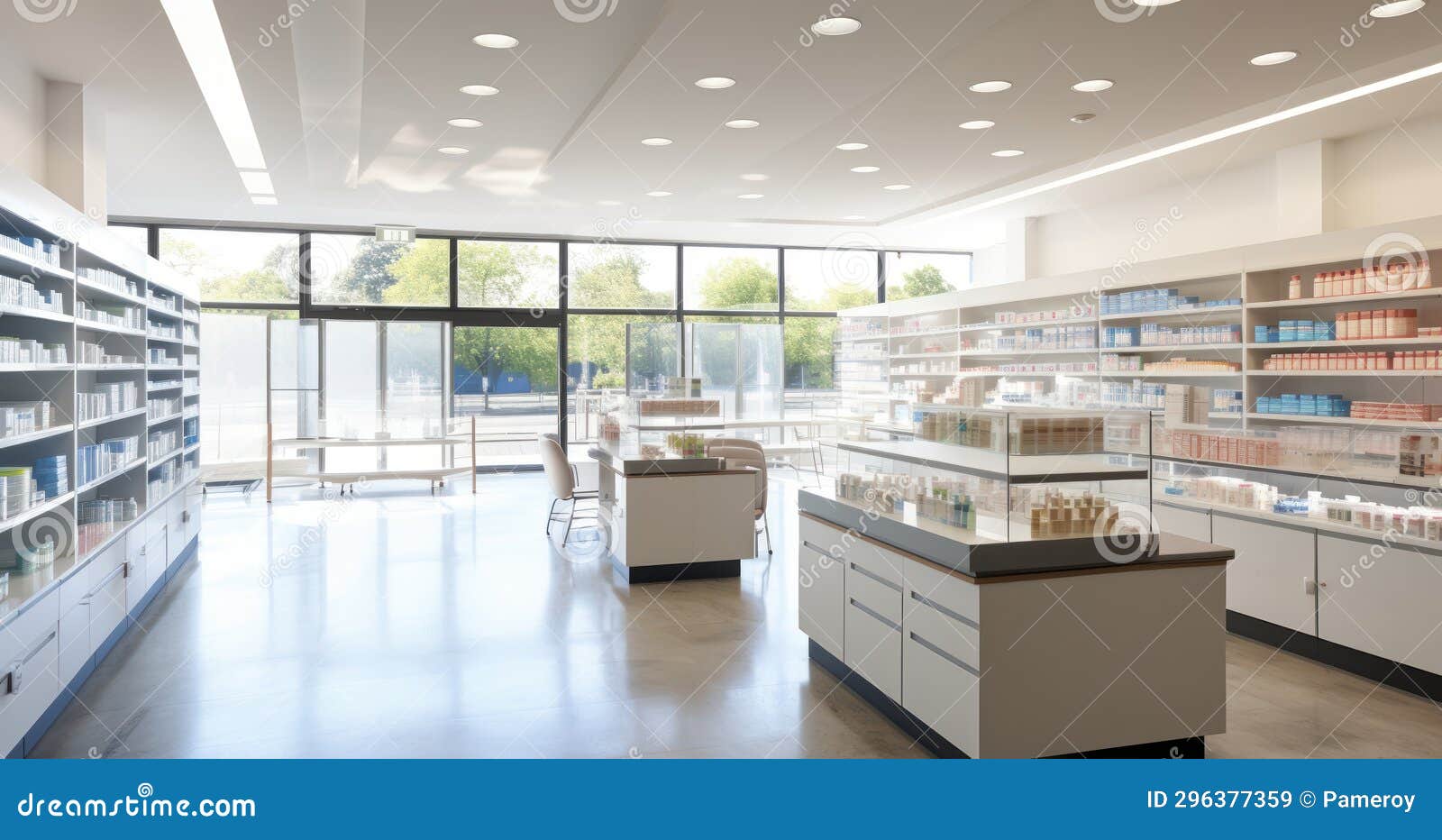 Brightness and Space in Modern Pharmacy Design with Large, Spacious ...