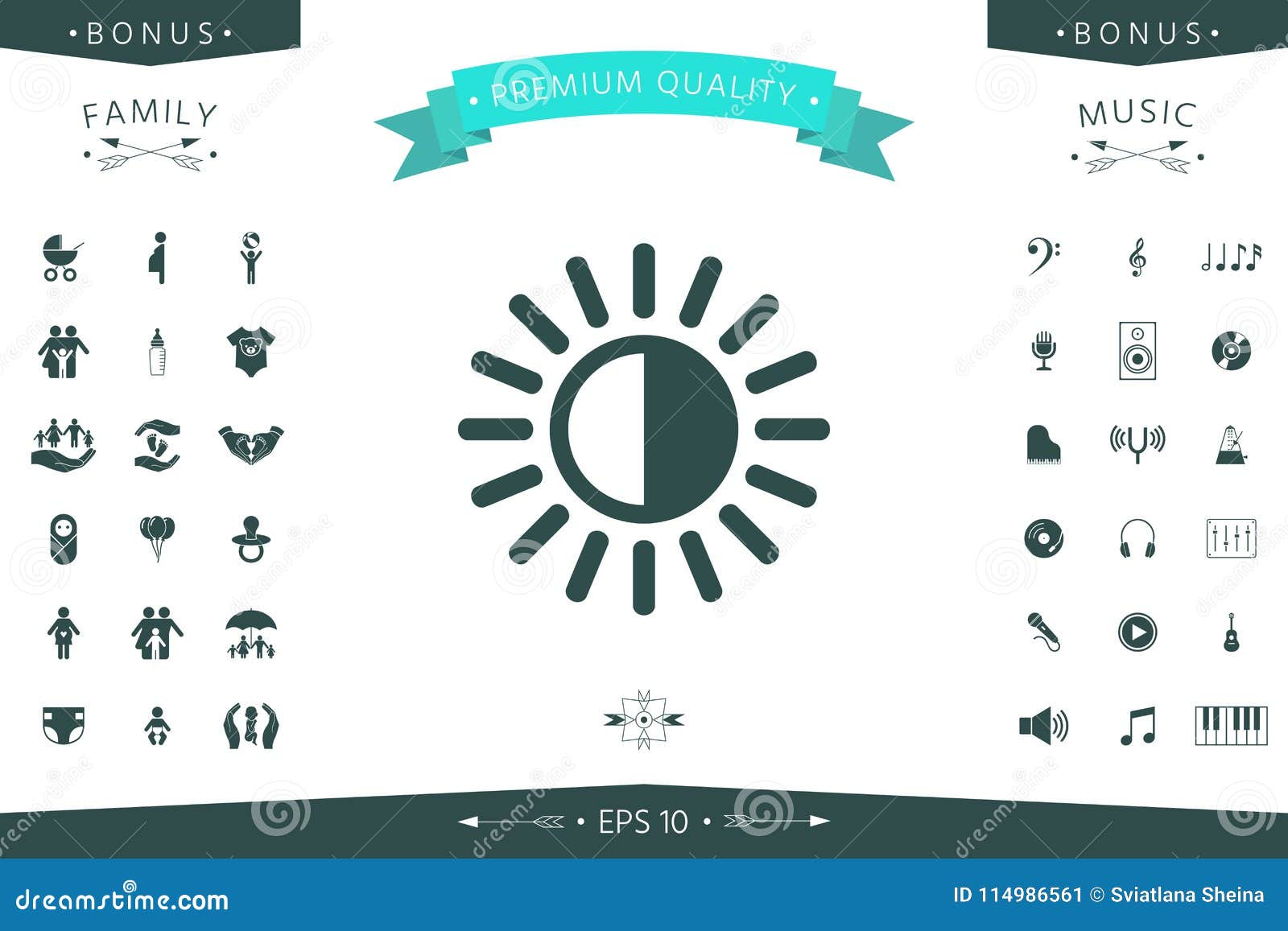 Brightness symbol icon stock vector. Illustration of color - 114986561