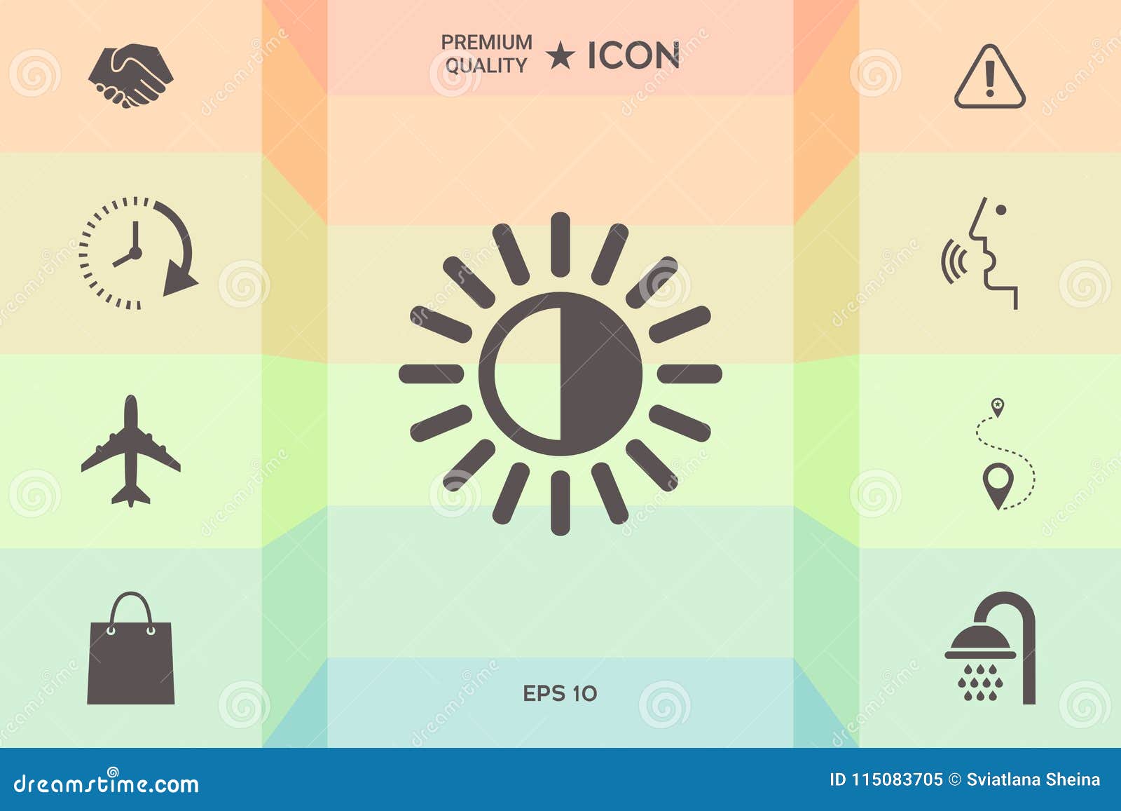 Brightness symbol icon stock vector. Illustration of light - 115083705