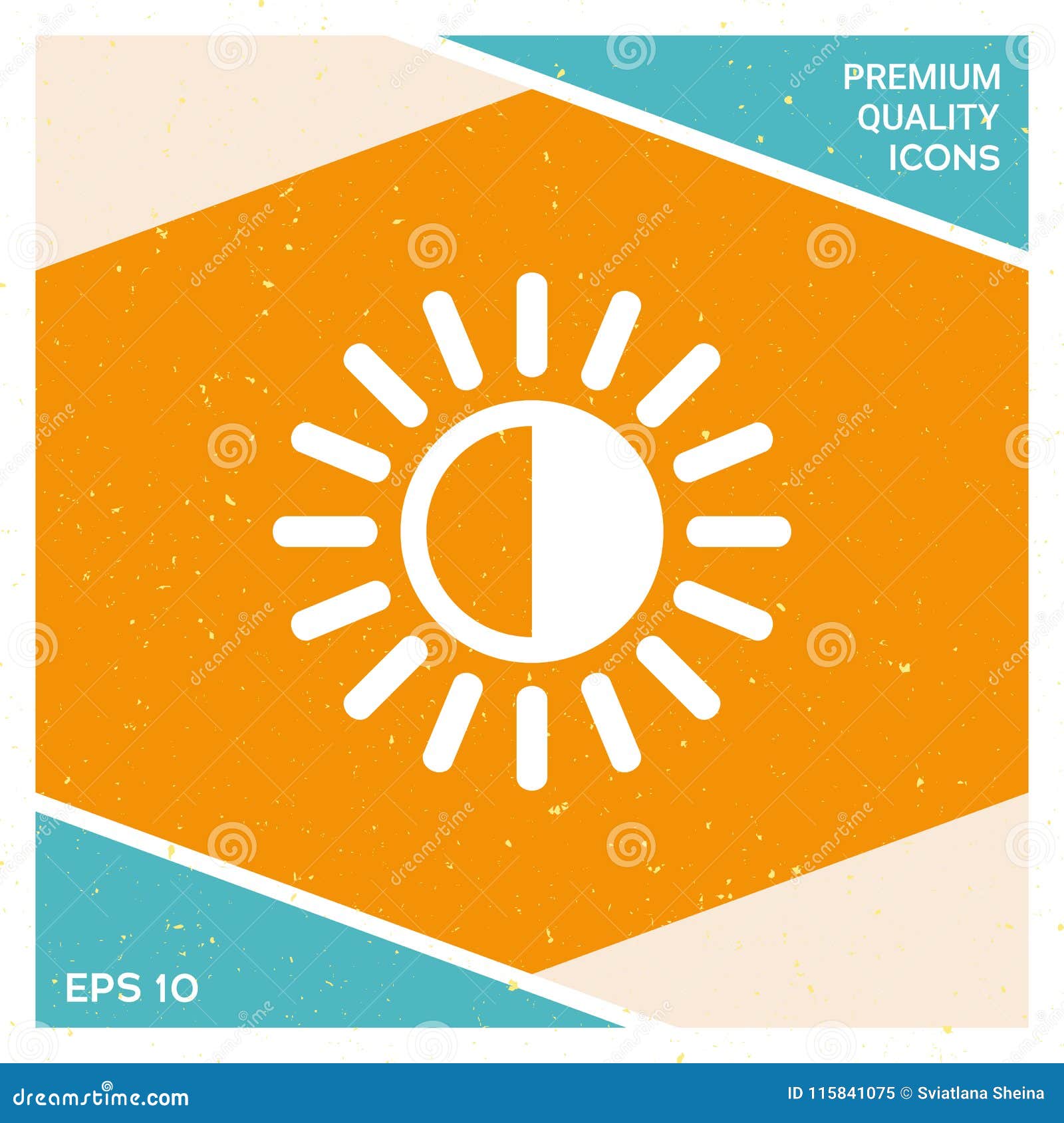 Brightness symbol icon stock vector. Illustration of concept - 115841075