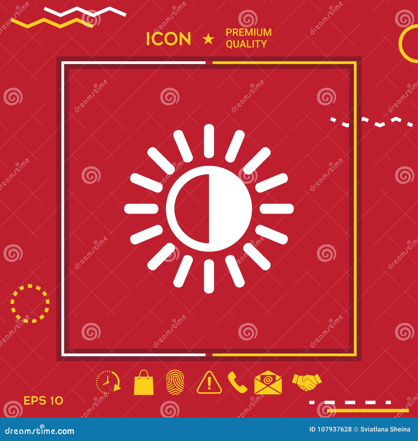 Brightness symbol icon stock vector. Illustration of color - 107937628