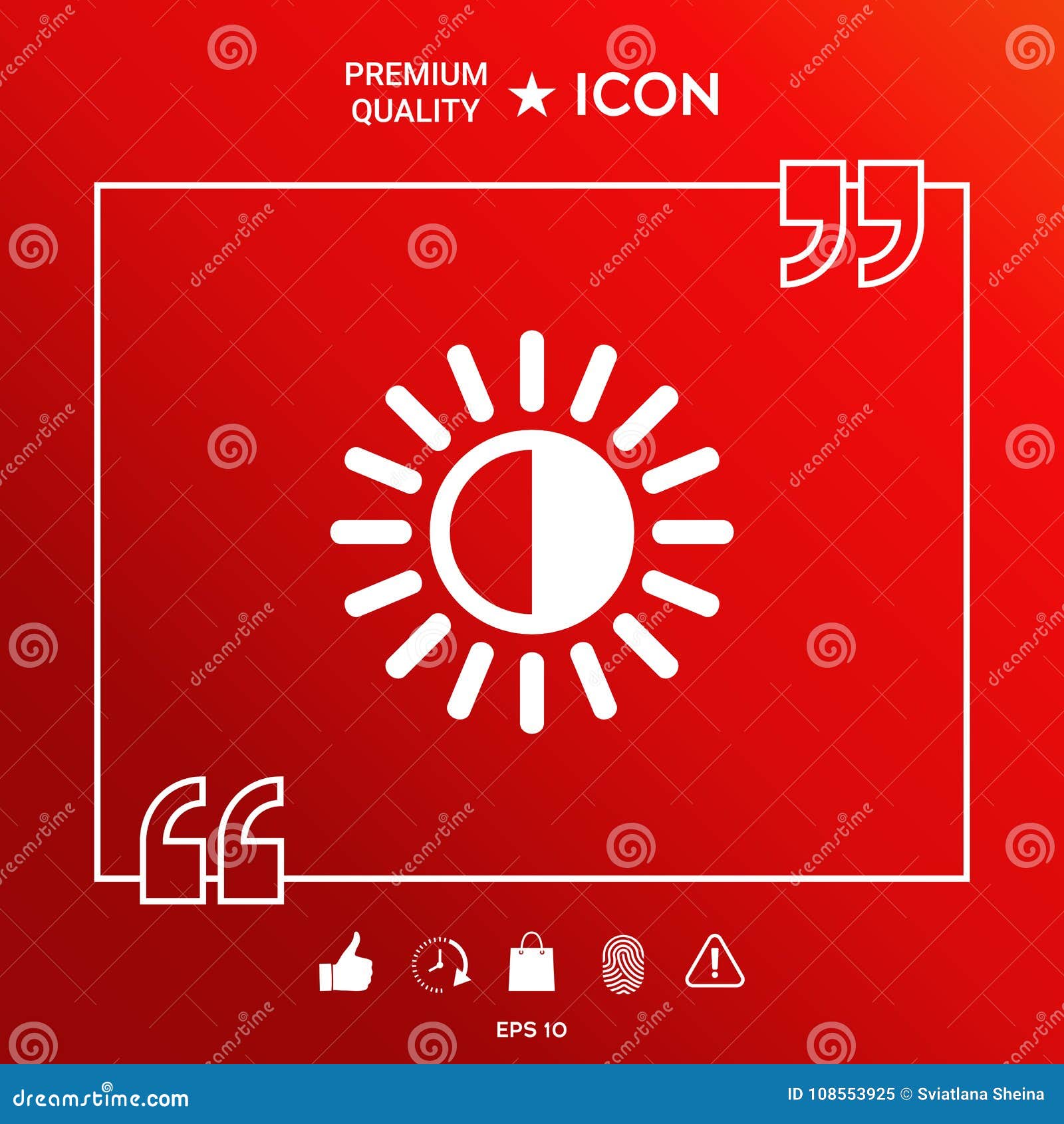 Brightness symbol icon stock vector. Illustration of light - 108553925