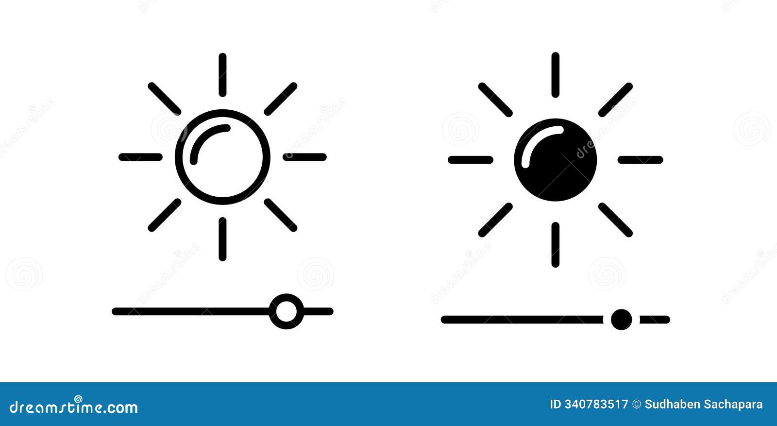 Brightness vecor icon set stock illustration. Illustration of adjust ...