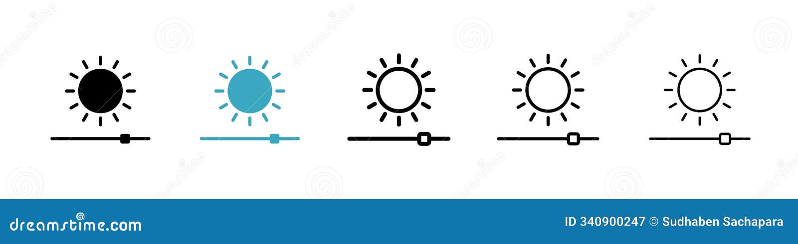 Brightness Vecor Icon Set Cartoon Vector | CartoonDealer.com #340375557