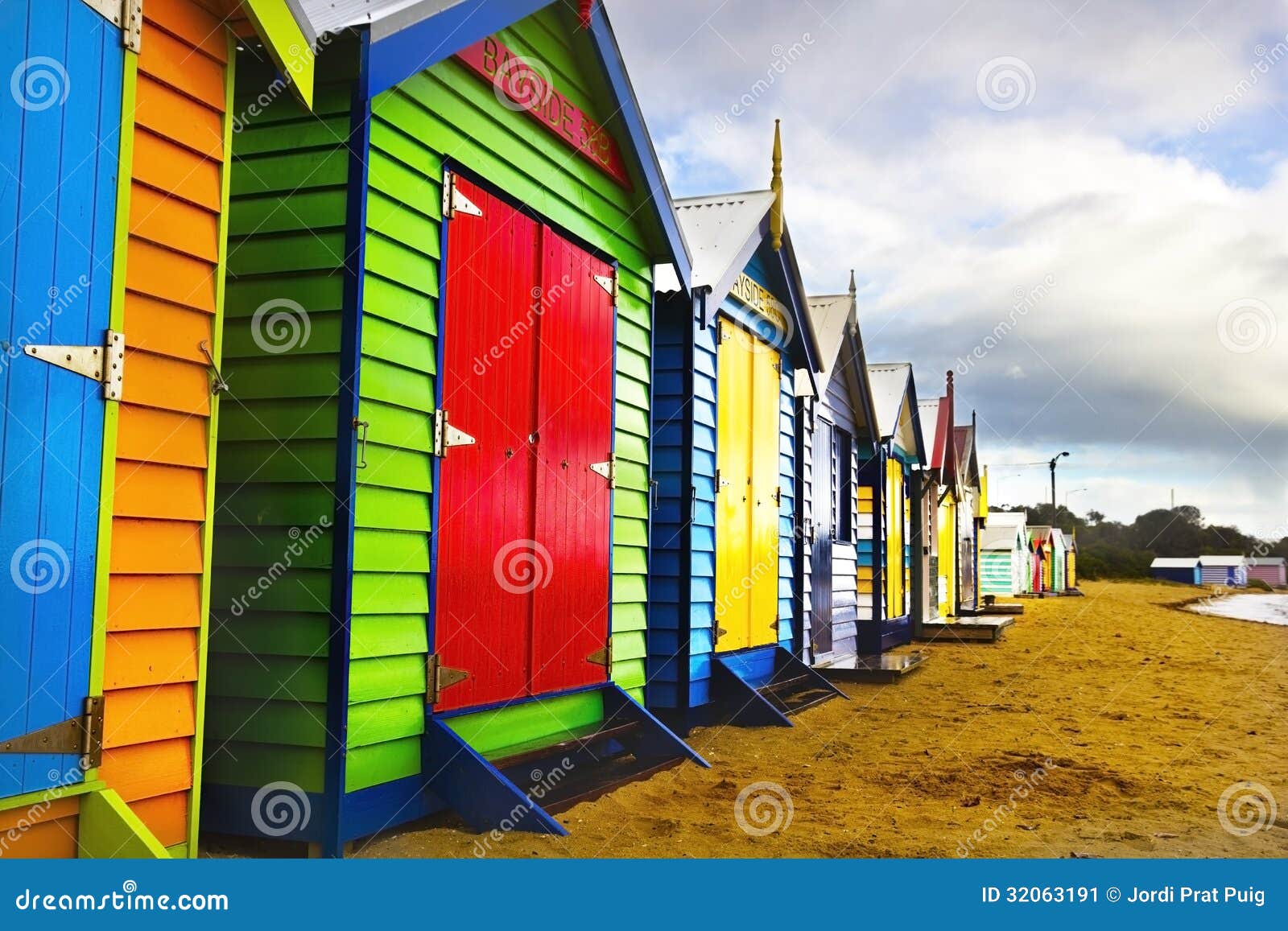 Brighton Bathing Boxes stock image. Image of boathouse - 32063191