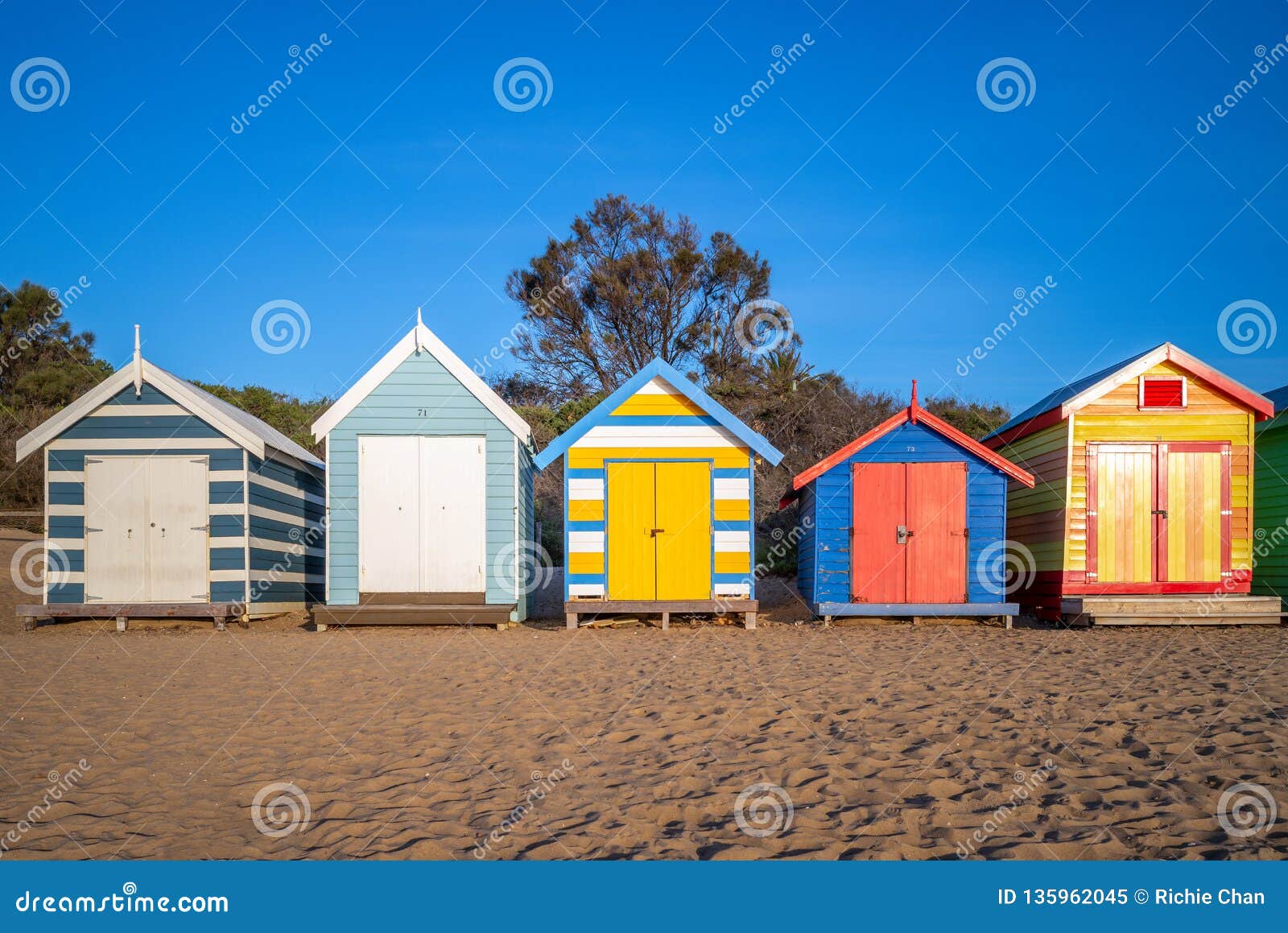 Brighton Bathing Boxes in Melbourne, Australia Stock Image - Image of ...