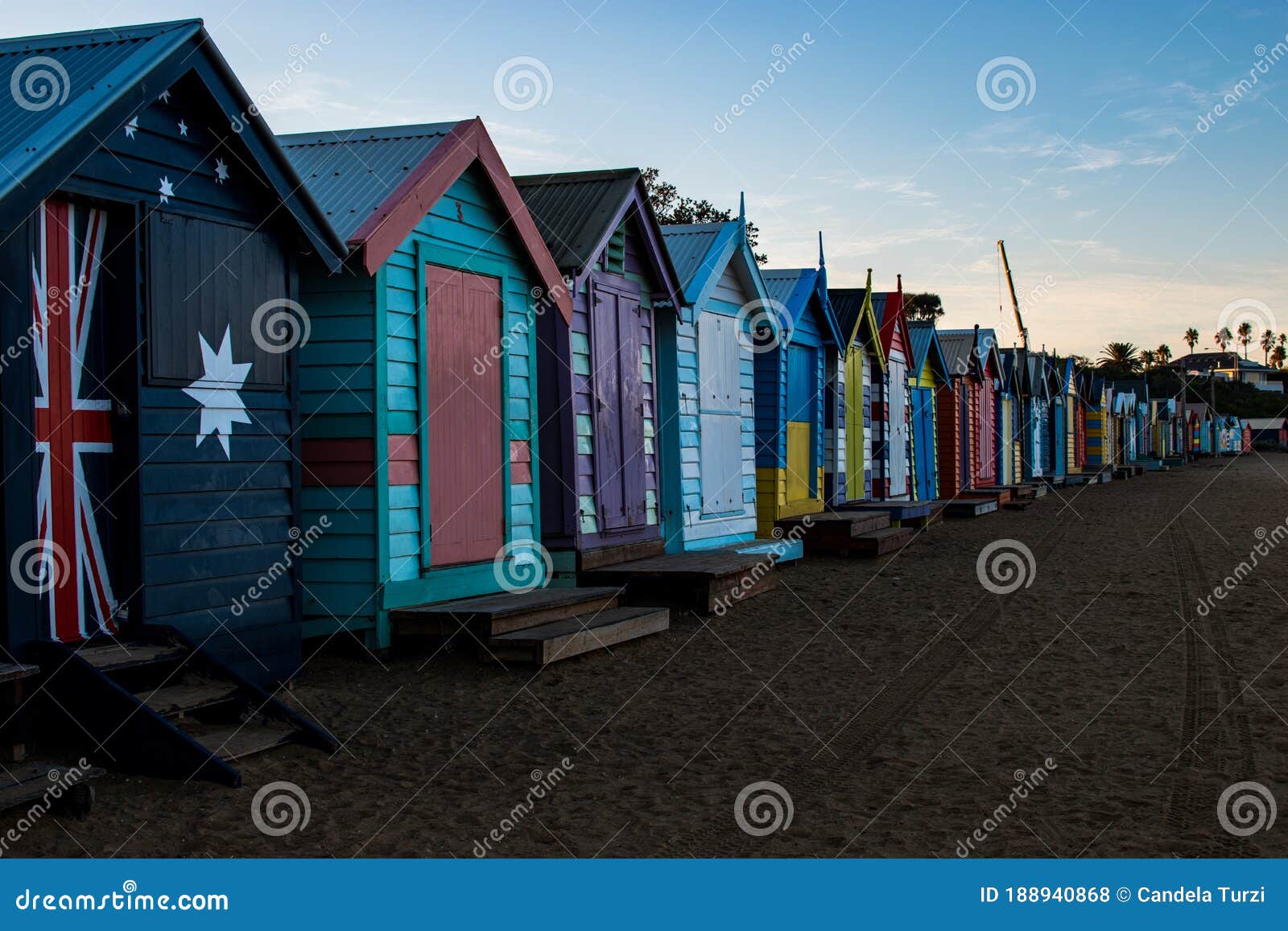 Brighton bathing boxes stock photo. Image of australia - 188940868