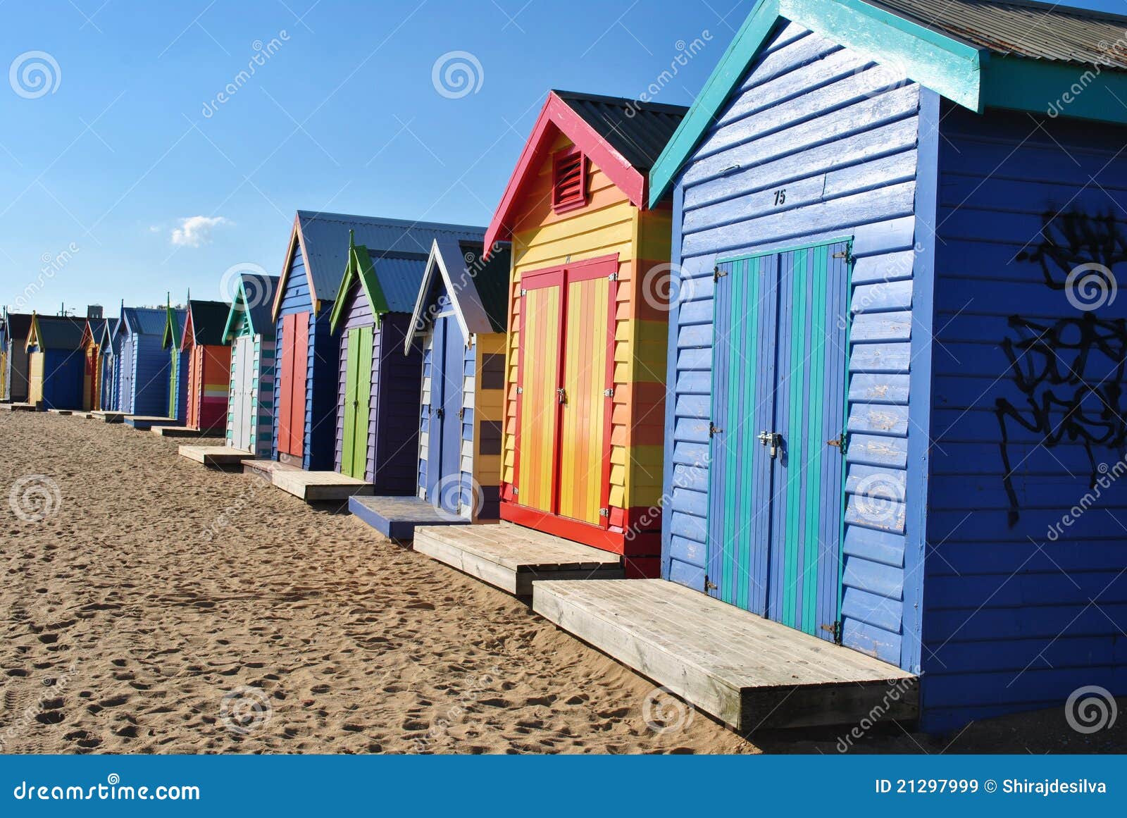 Brighton Beach Huts stock image. Image of multi, sand - 21297999
