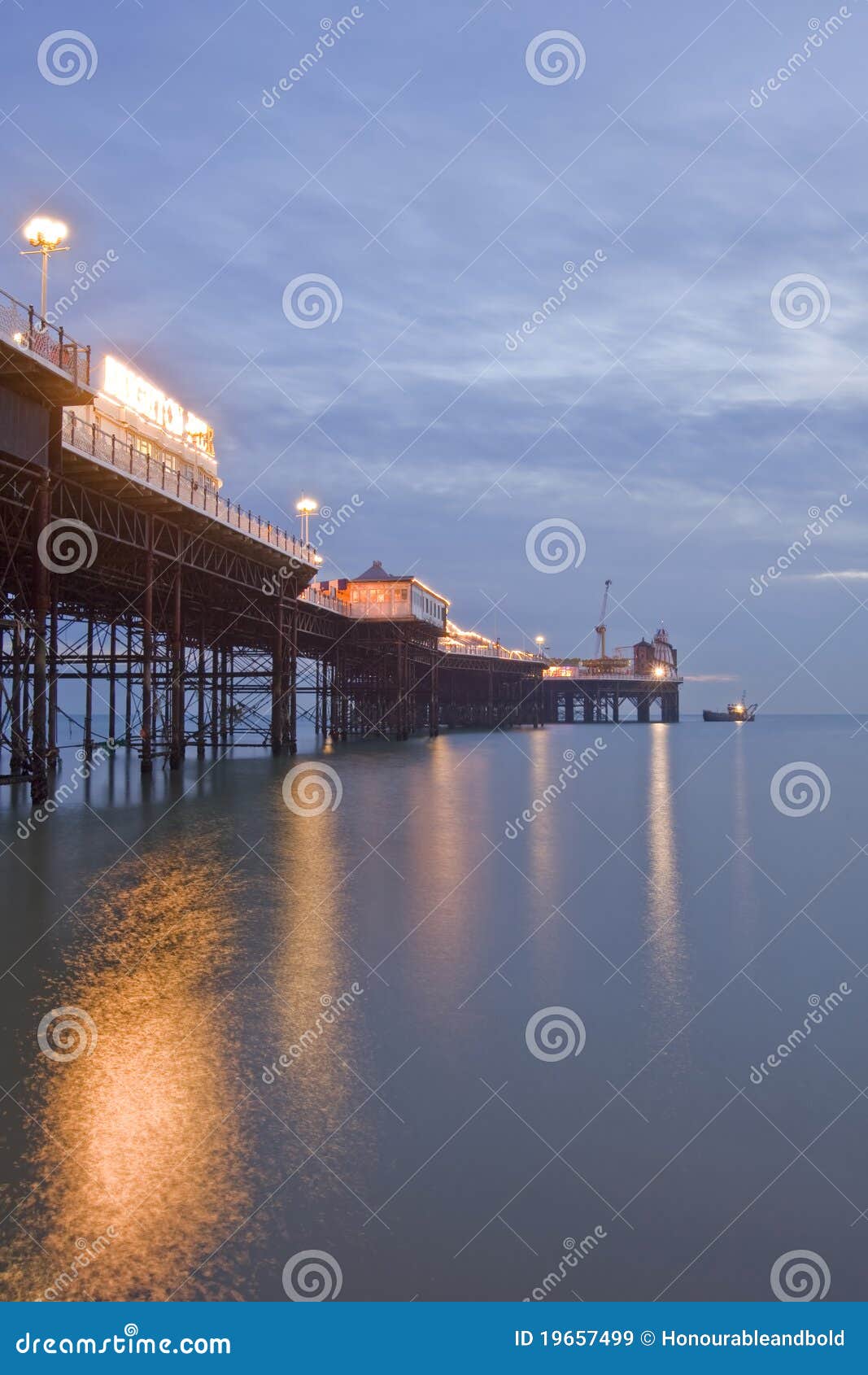 Brighton England Pier with Beautiful Sunset Stock Image - Image of ...