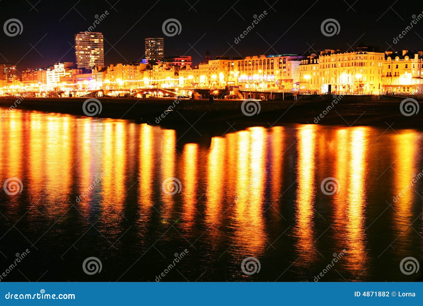 Brighton at night stock photo. Image of south, vacation - 4871882