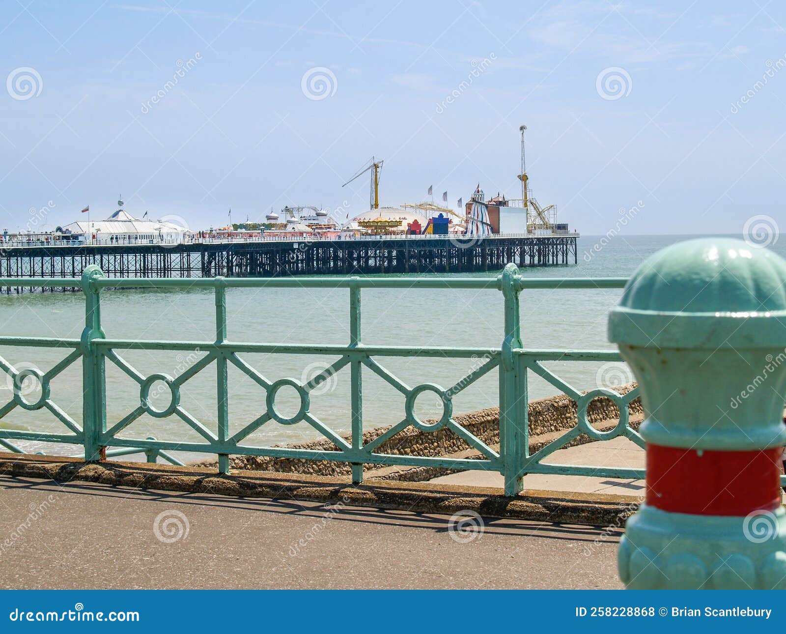 Brighton Pier from Brighton Boardwalk Stock Photo - Image of attraction ...