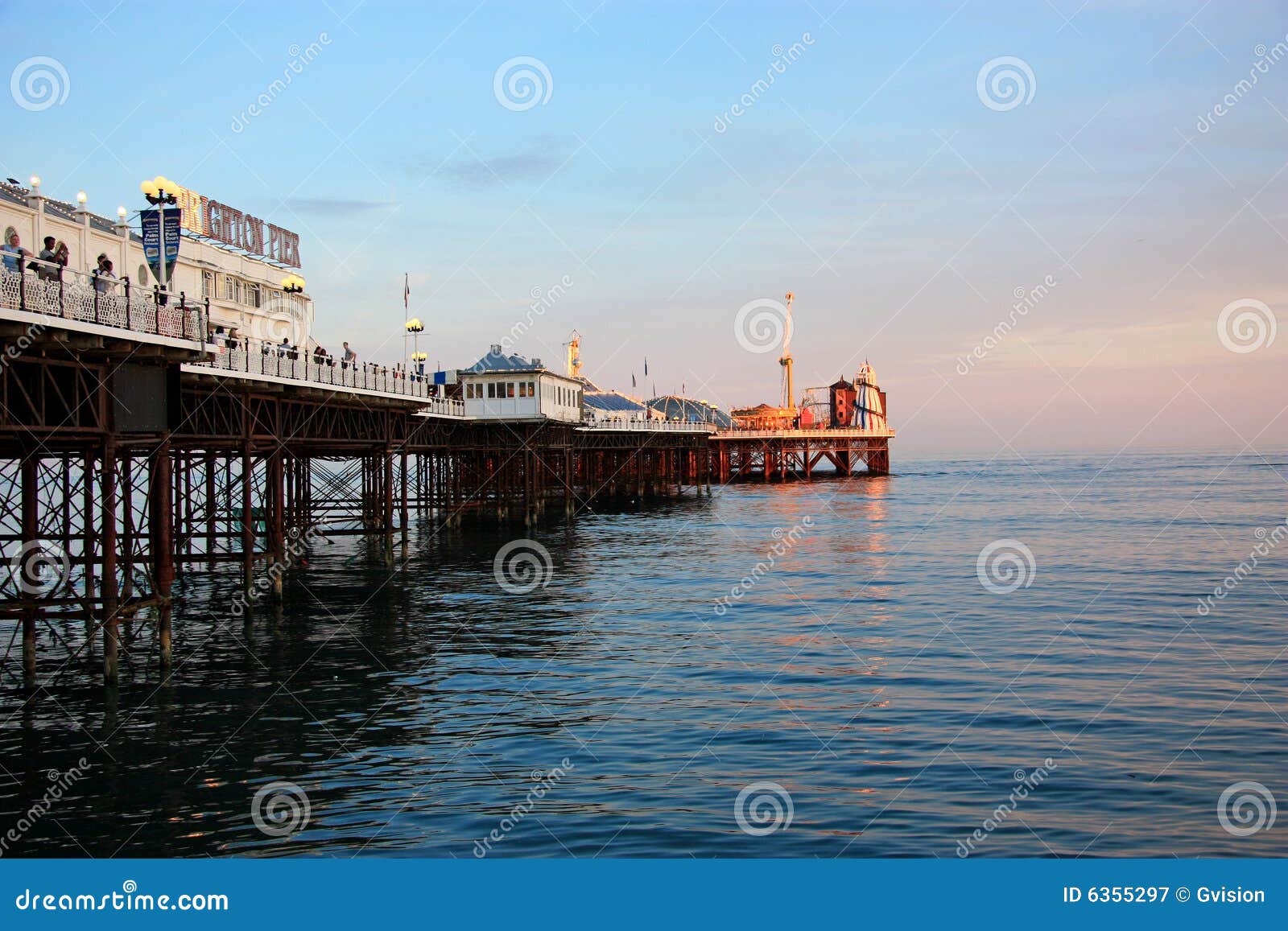 Brighton Pier Evening stock image. Image of england, amusement - 6355297