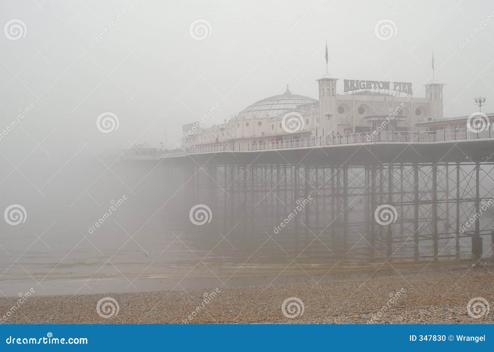 Brighton Pier in the Fog stock photo. Image of shore, excursion - 347830