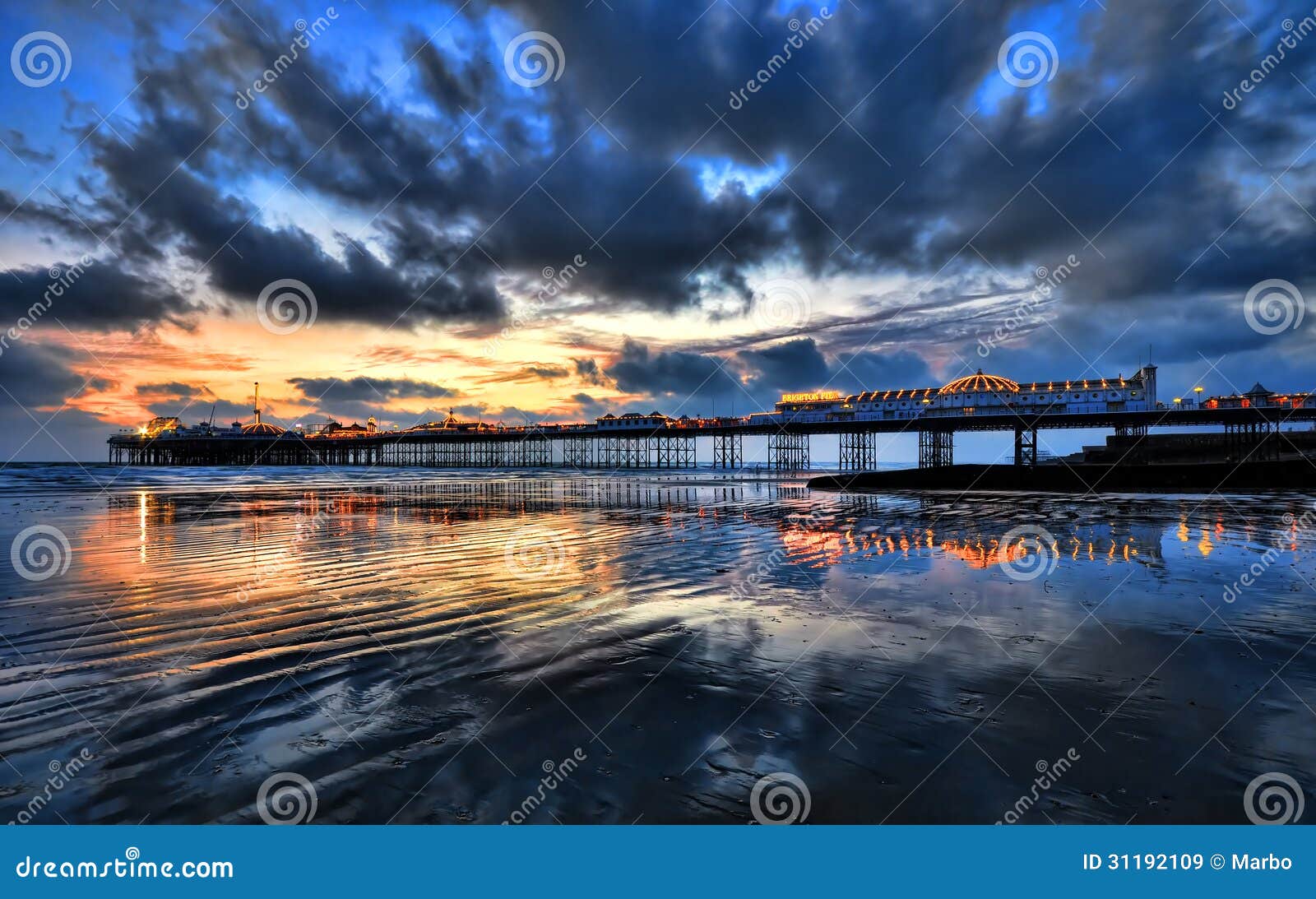 Brighton Pier stock image. Image of pier, beach, lowtide - 31192109