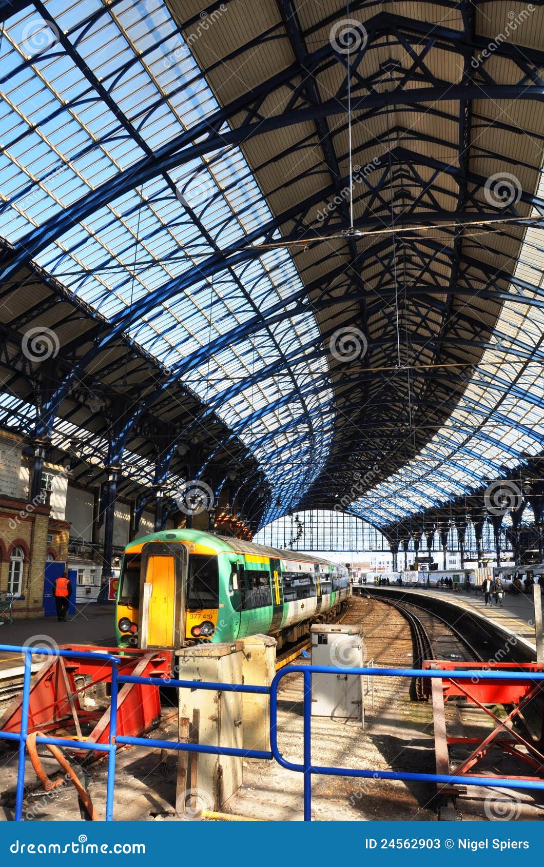 Brighton Railway Station and Train in Sunshine Editorial Stock Photo ...