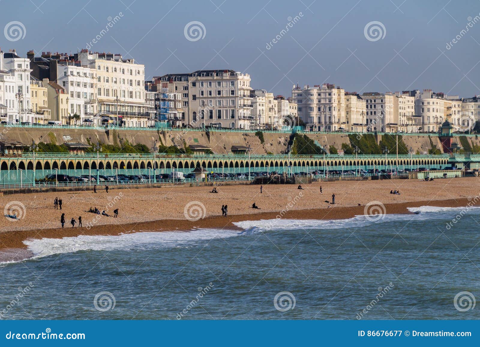 Brighton seafront stock image. Image of buildings, madeira - 86676677