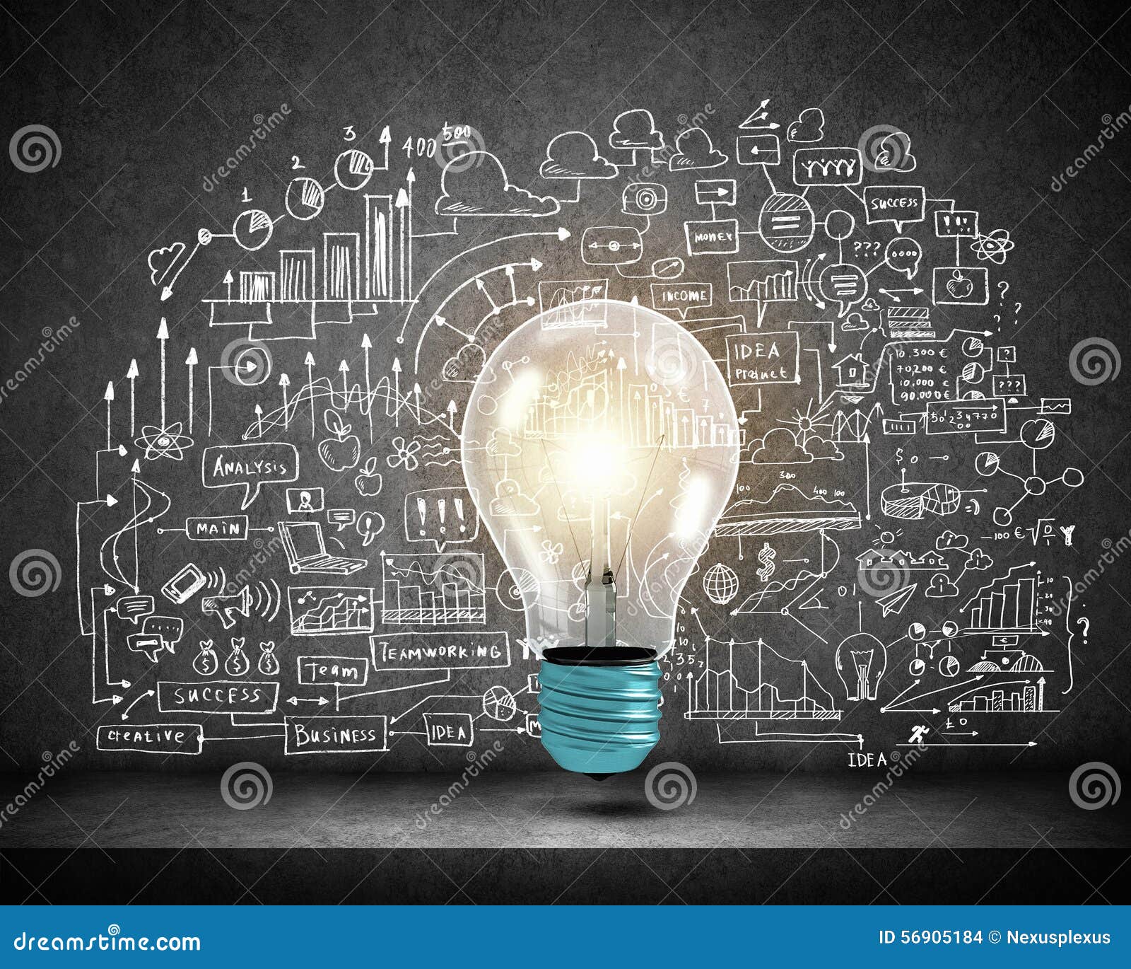 Brigth ideas stock photo. Image of bulb, brainstorming - 56905184