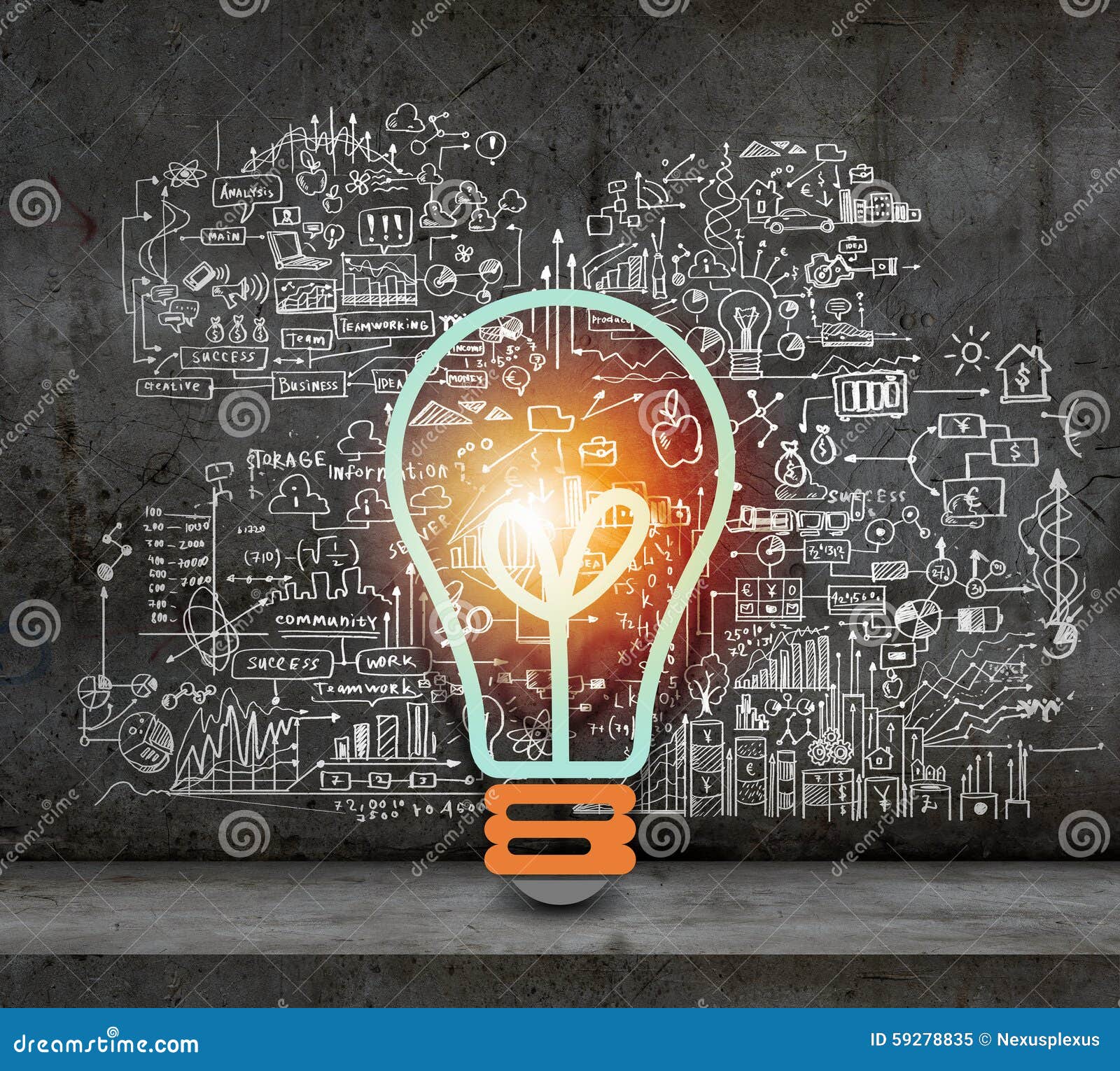 Brigth ideas stock image. Image of future, bulb, creativity - 59278835