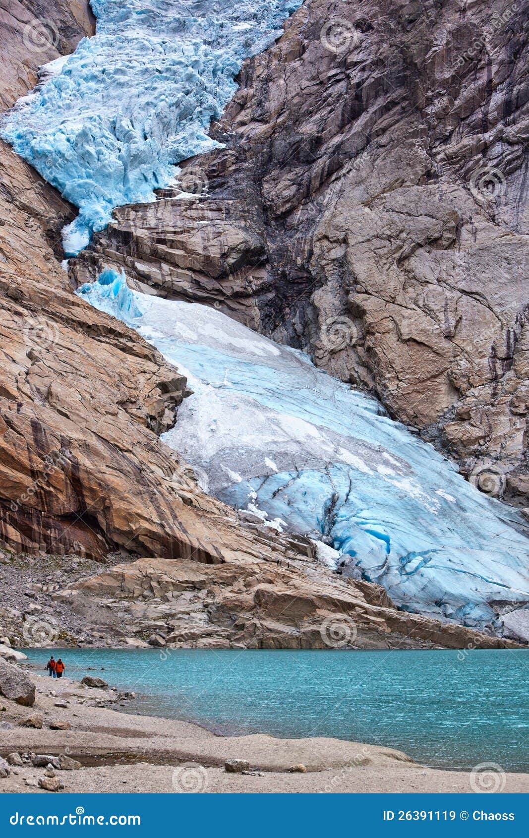 Briksdalsbreen Gletscher in Norwegen Stockbild - Bild von schnee, nave ...