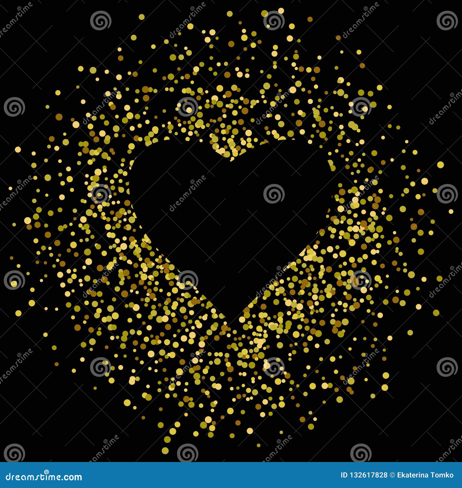 Briljant Kader Met Hart Zwarte Achtergrond Eps 10 Vector Illustratie ...