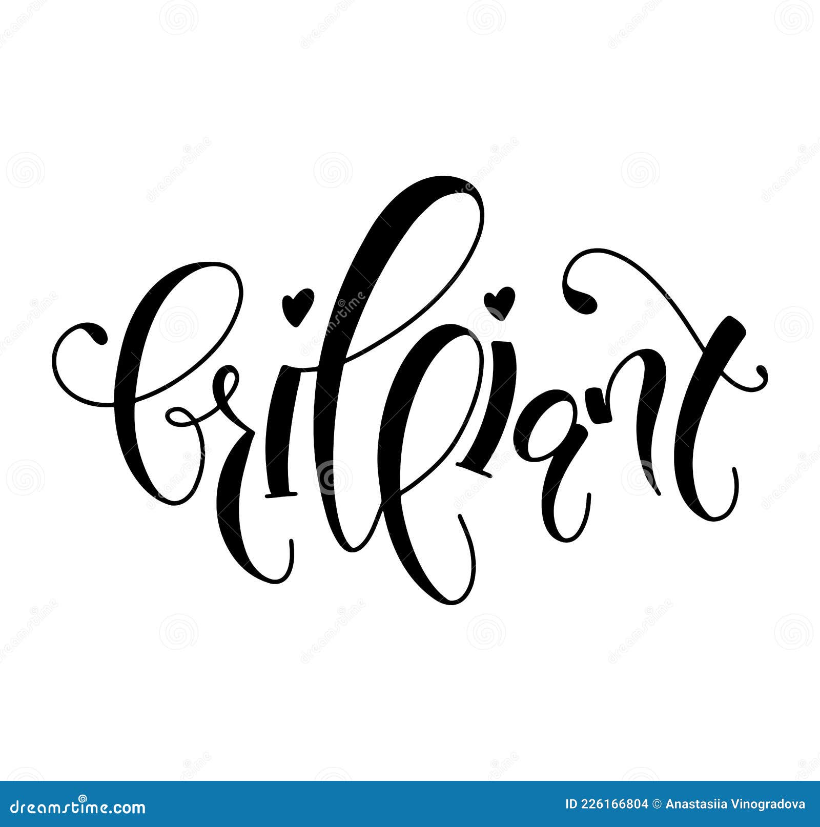 Brilliant - Black Vector Illustration with Lettering Isolated on White ...