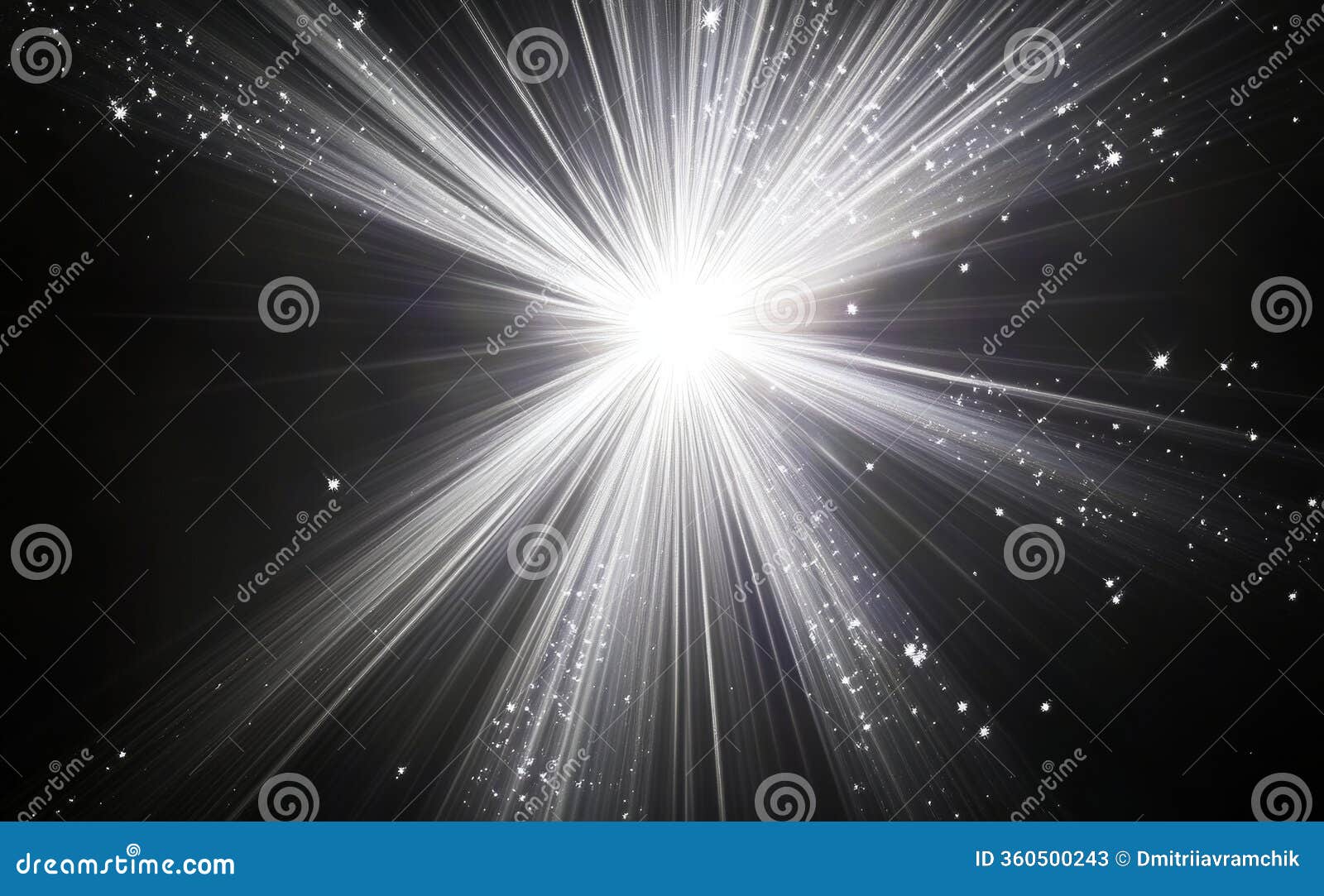 A Brilliant Burst of Light with Complex Rays Spreading Out Against a ...