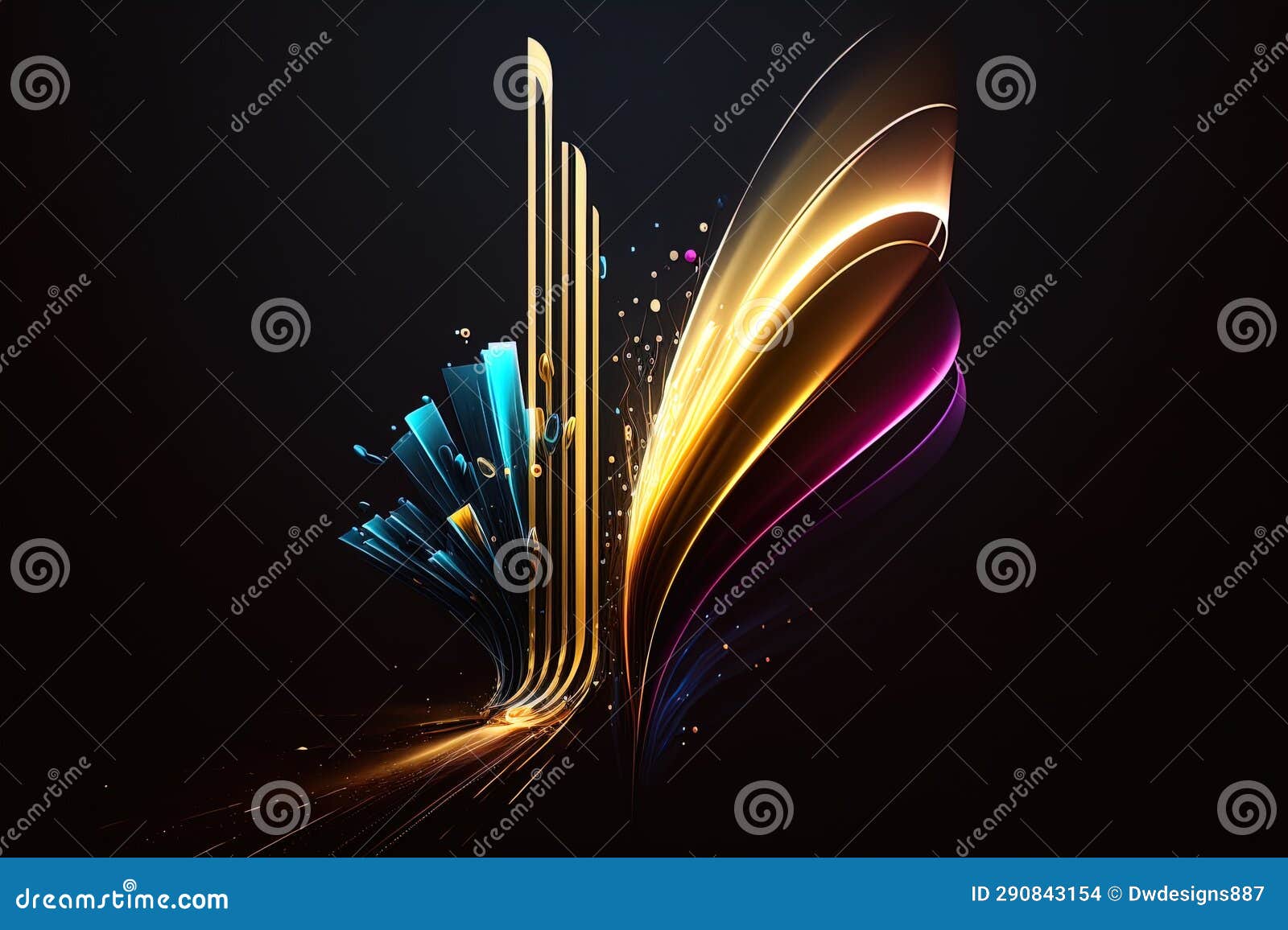 Brilliant and Colorful Light Streaks. Stock Illustration - Illustration ...