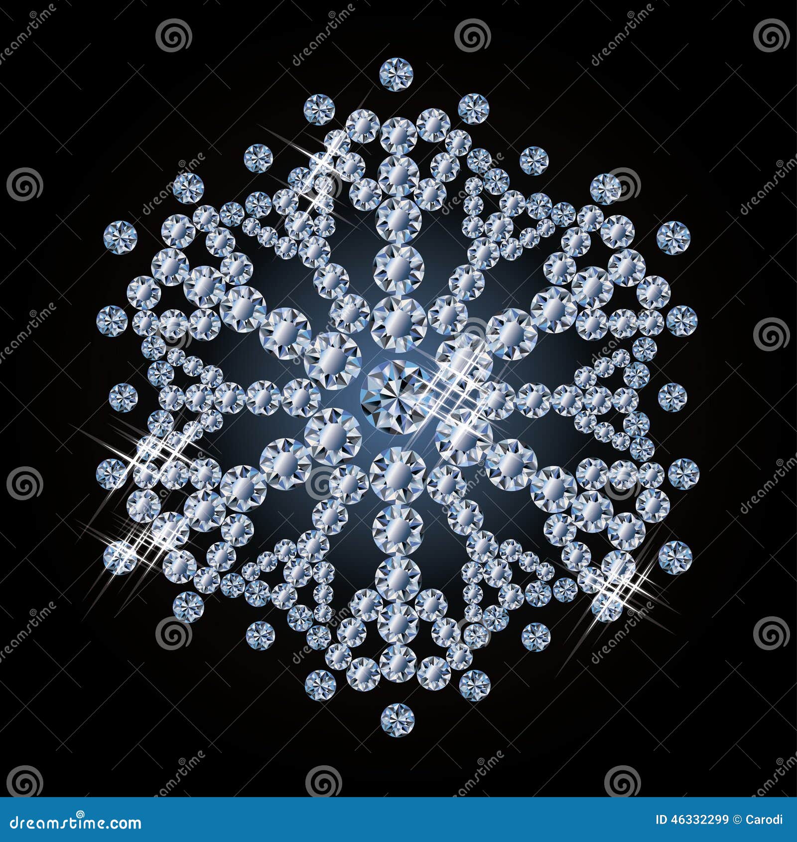 Brilliant Diamond Snowflake Stock Vector - Illustration of elegance ...